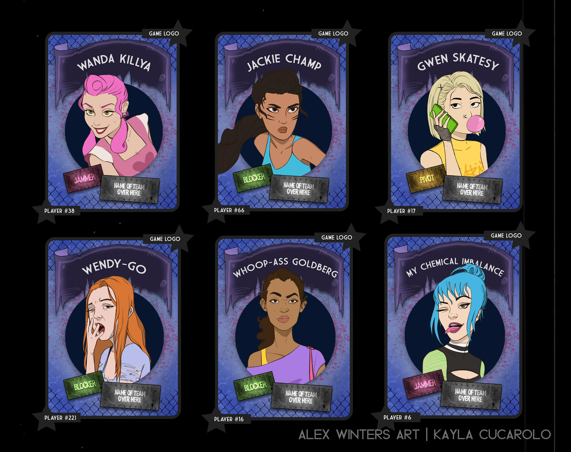 ArtStation - Roller Derby Cards (Concepts)