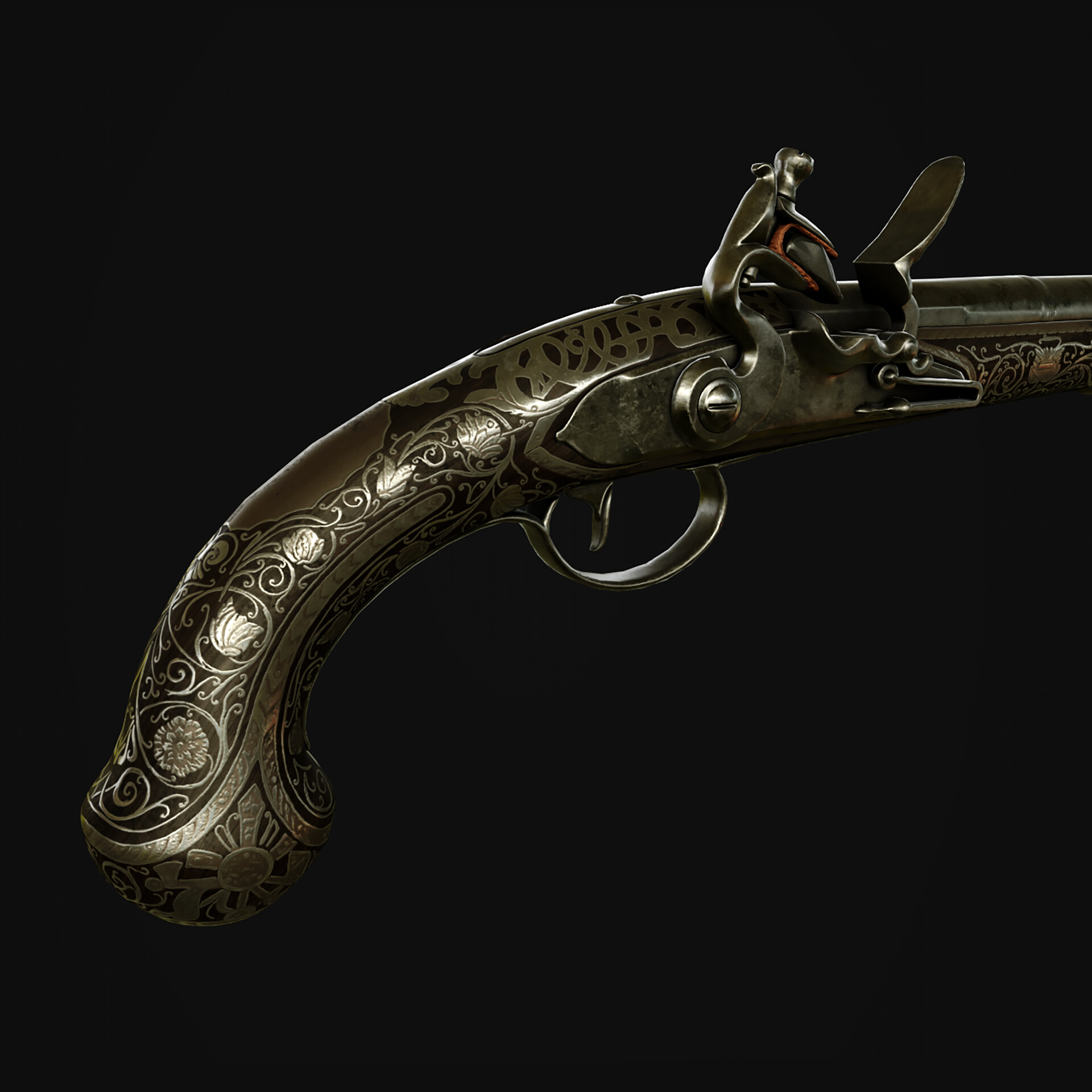ArtStation - Wip flintlock pistol - game assets