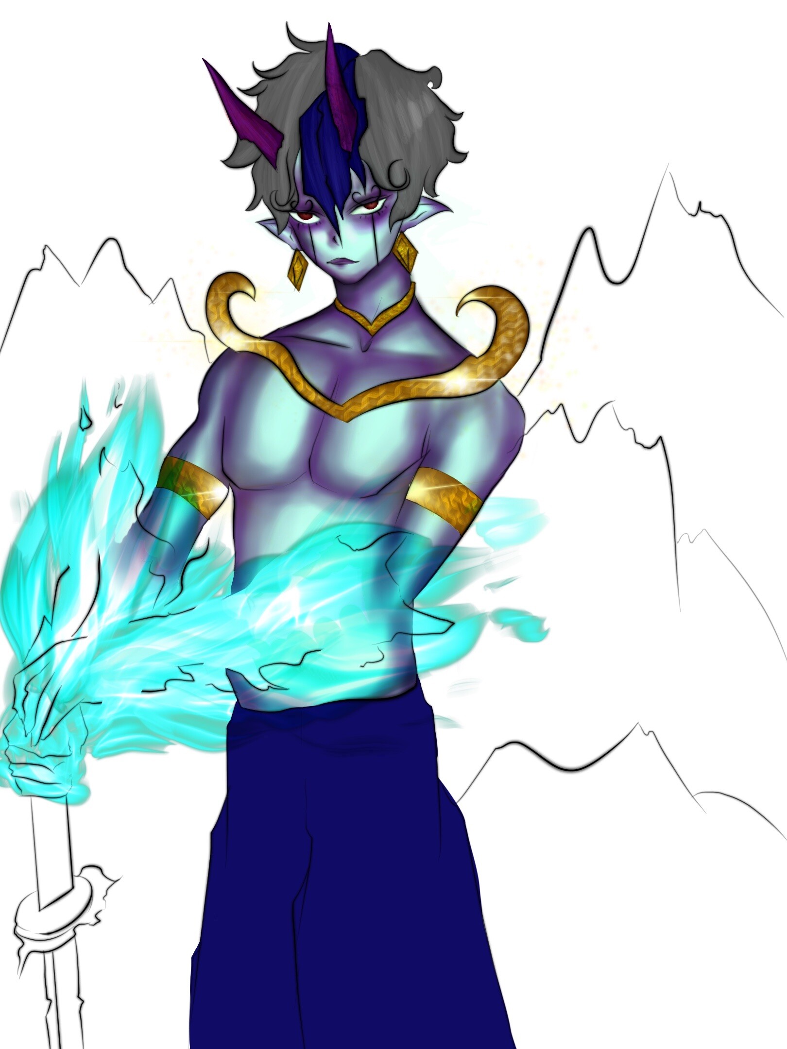ArtStation - Blue demon