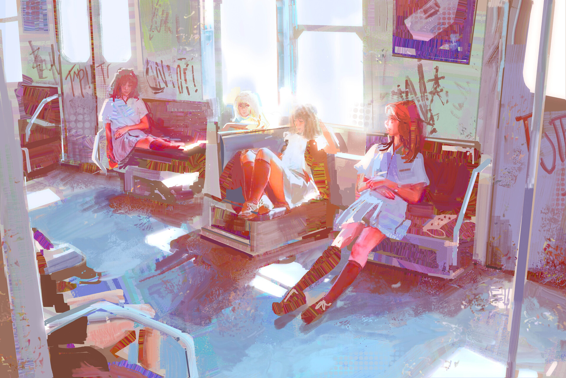 ArtStation - Girls on train