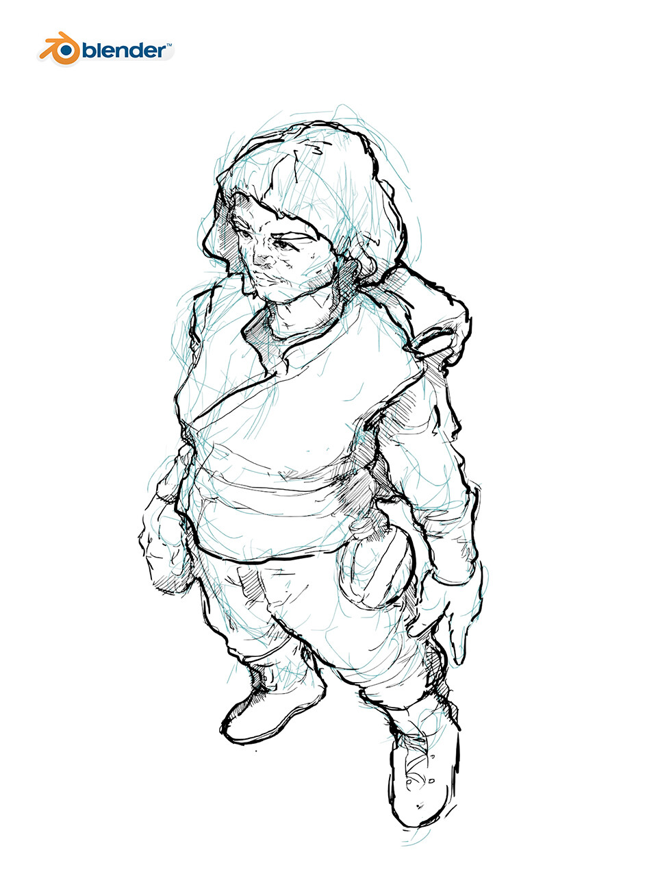 ArtStation - grease pencil sketch