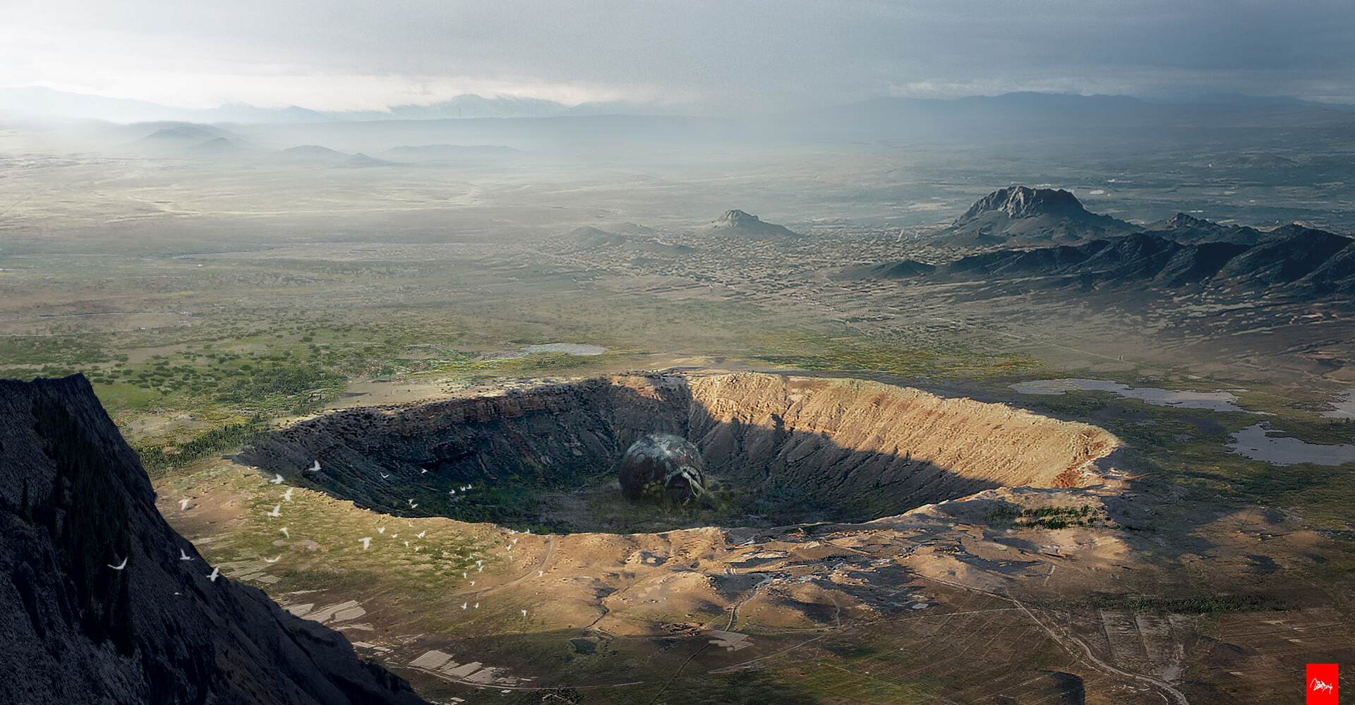 ArtStation - On the crater road