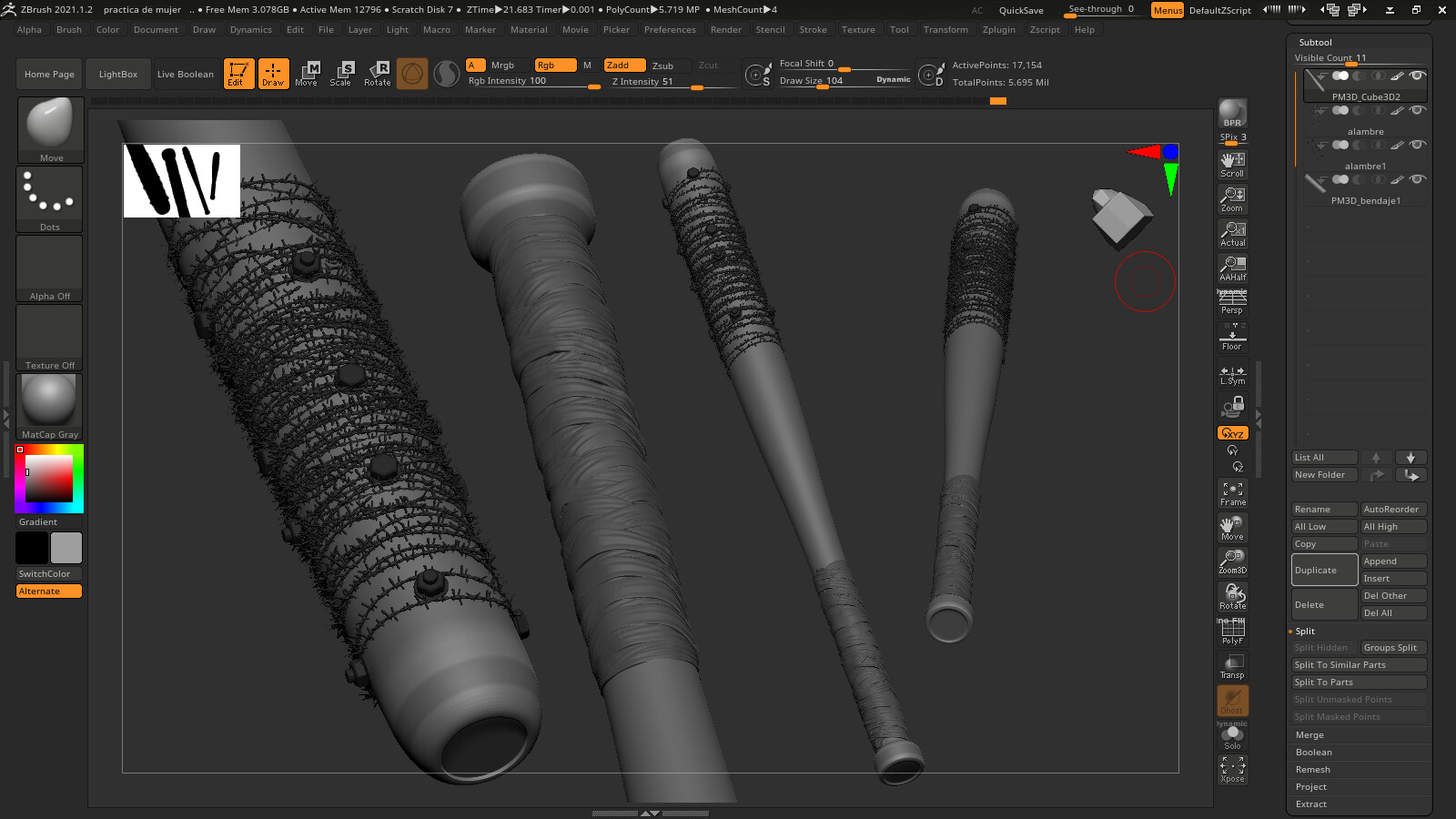 ArtStation - Stylized high poly baseball bat for video games