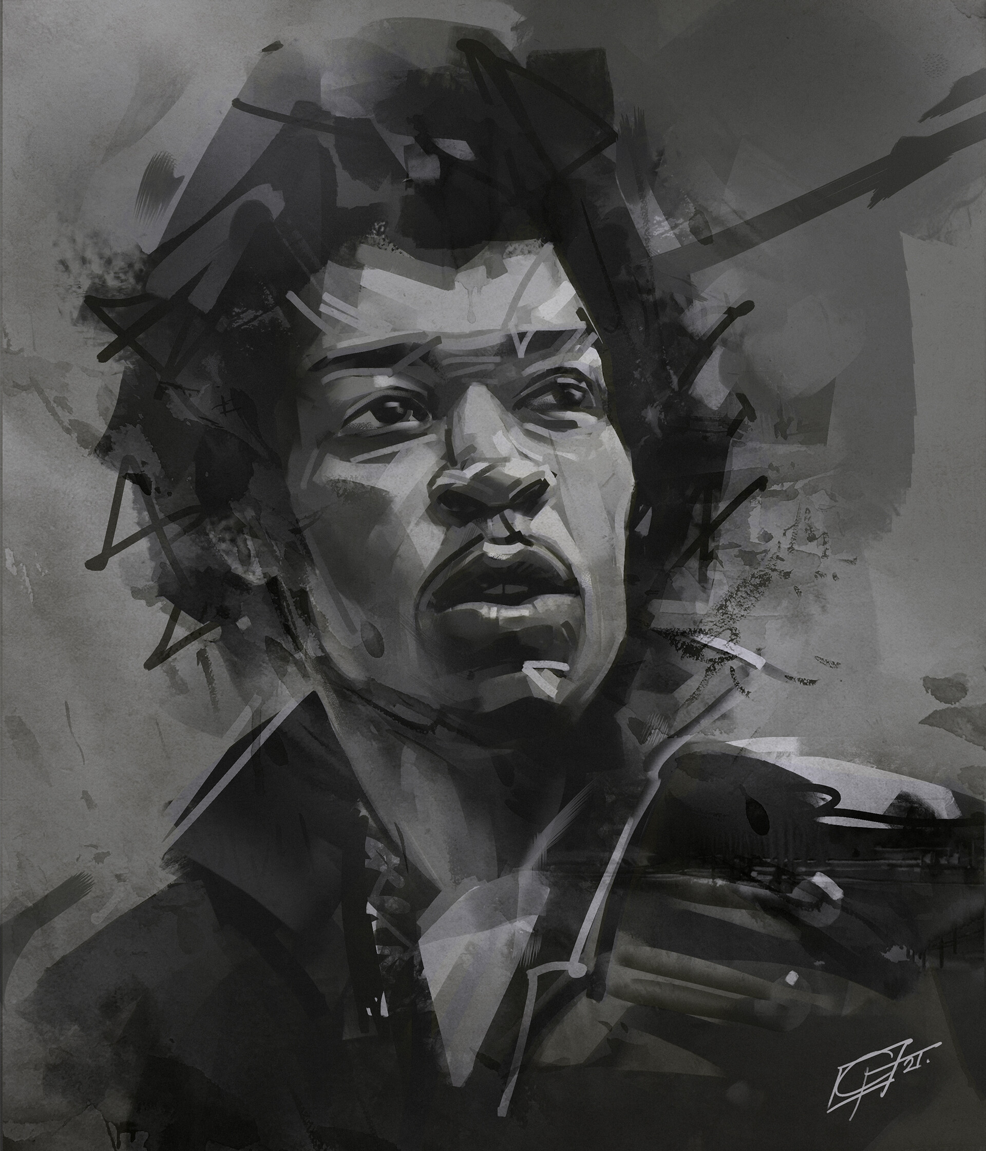 ArtStation - Jimi Hendrix