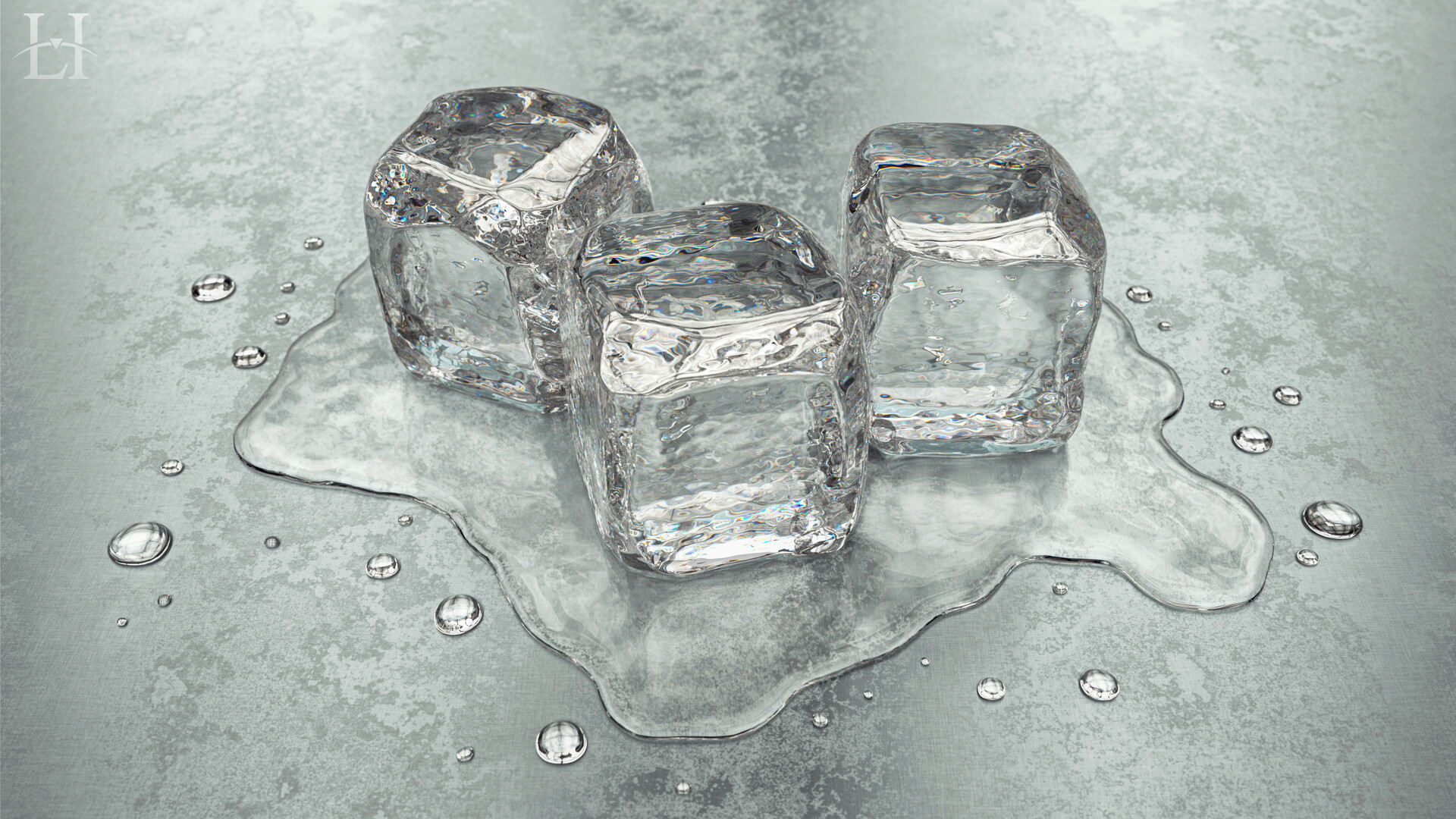 ArtStation - LI's ABSTRACT - 3 Ice Cubes ( Iray )