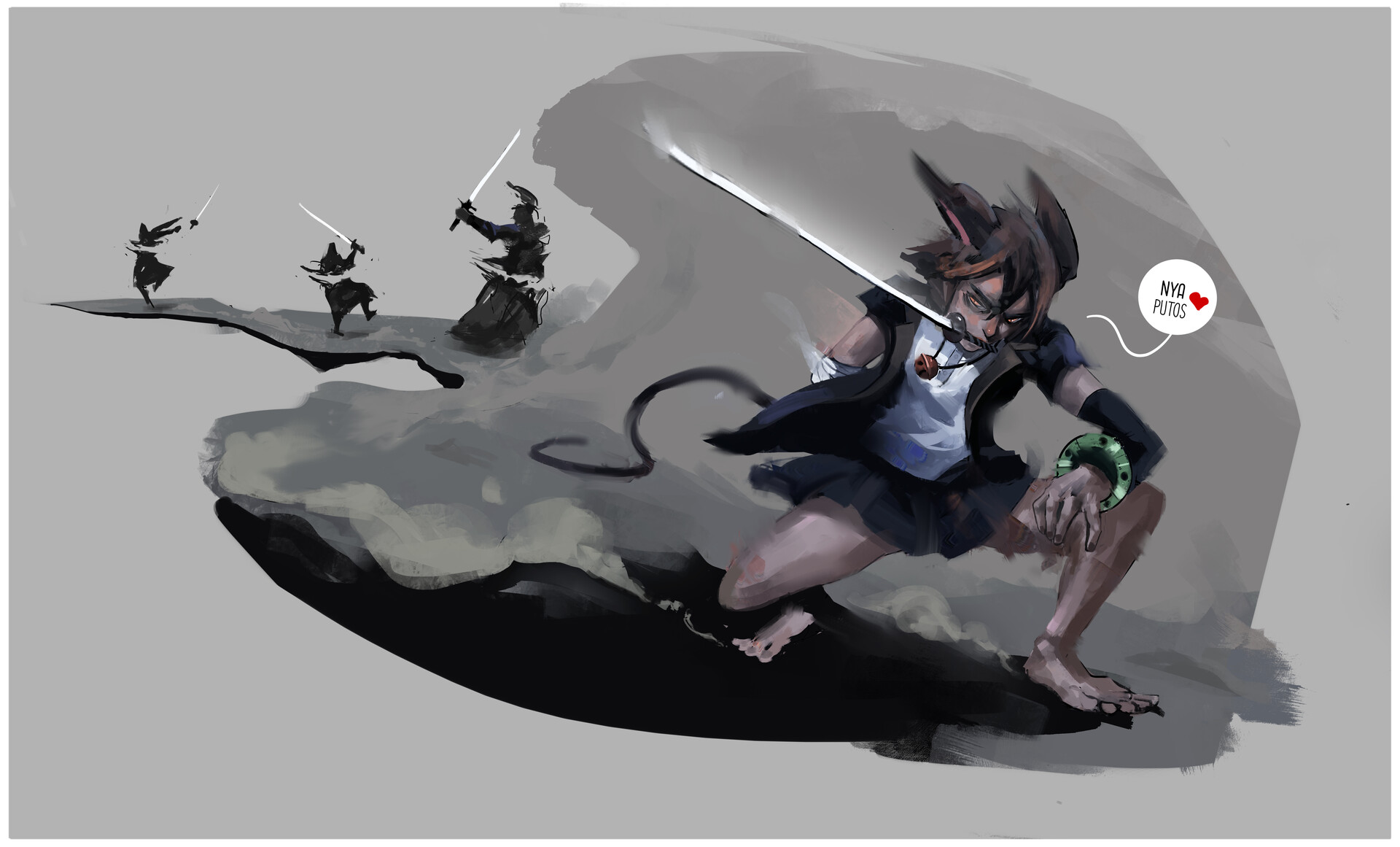 ArtStation - Neko samurai emo