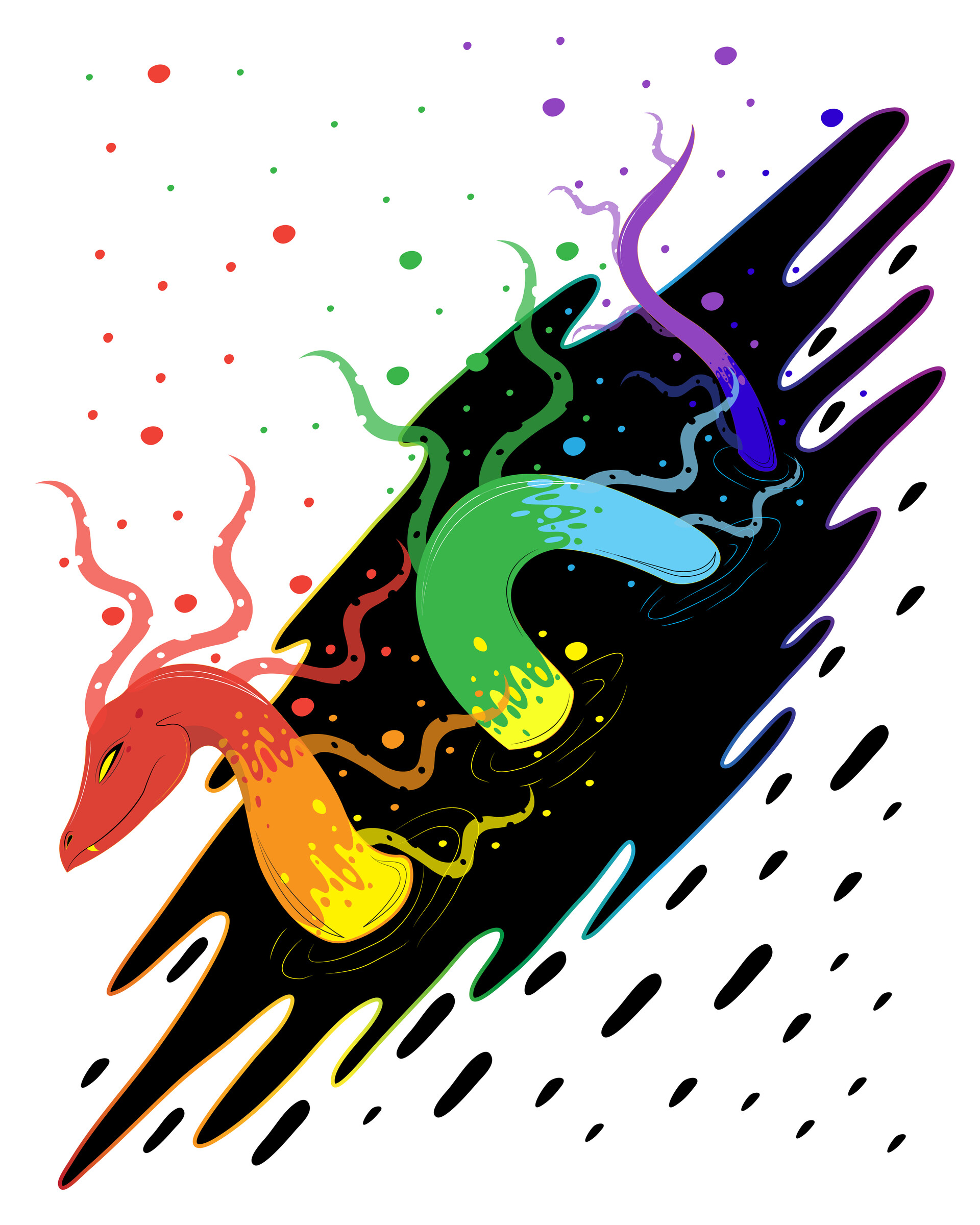 Big Rainbow Dragon Background Wallpaper