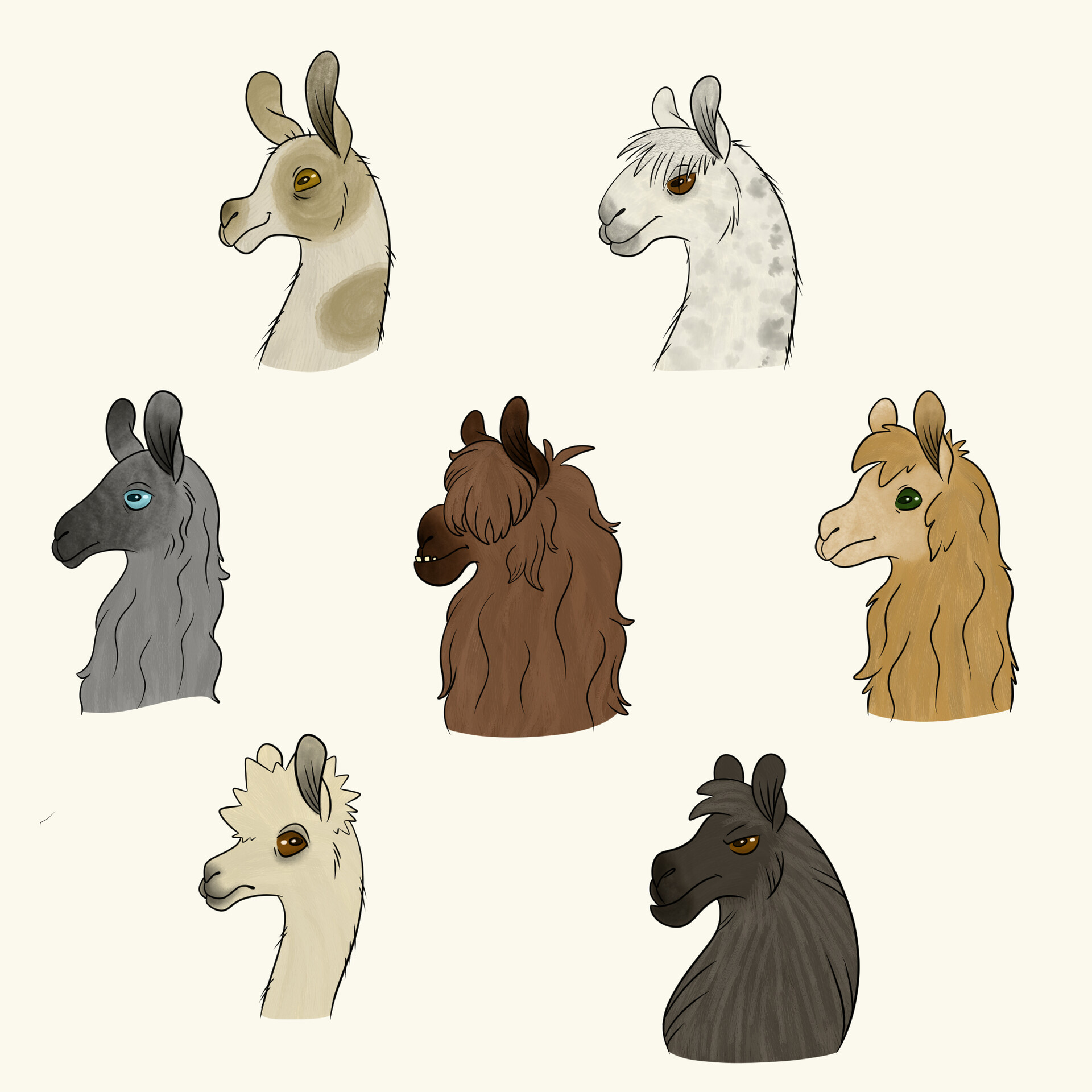 ArtStation - Llama heads I