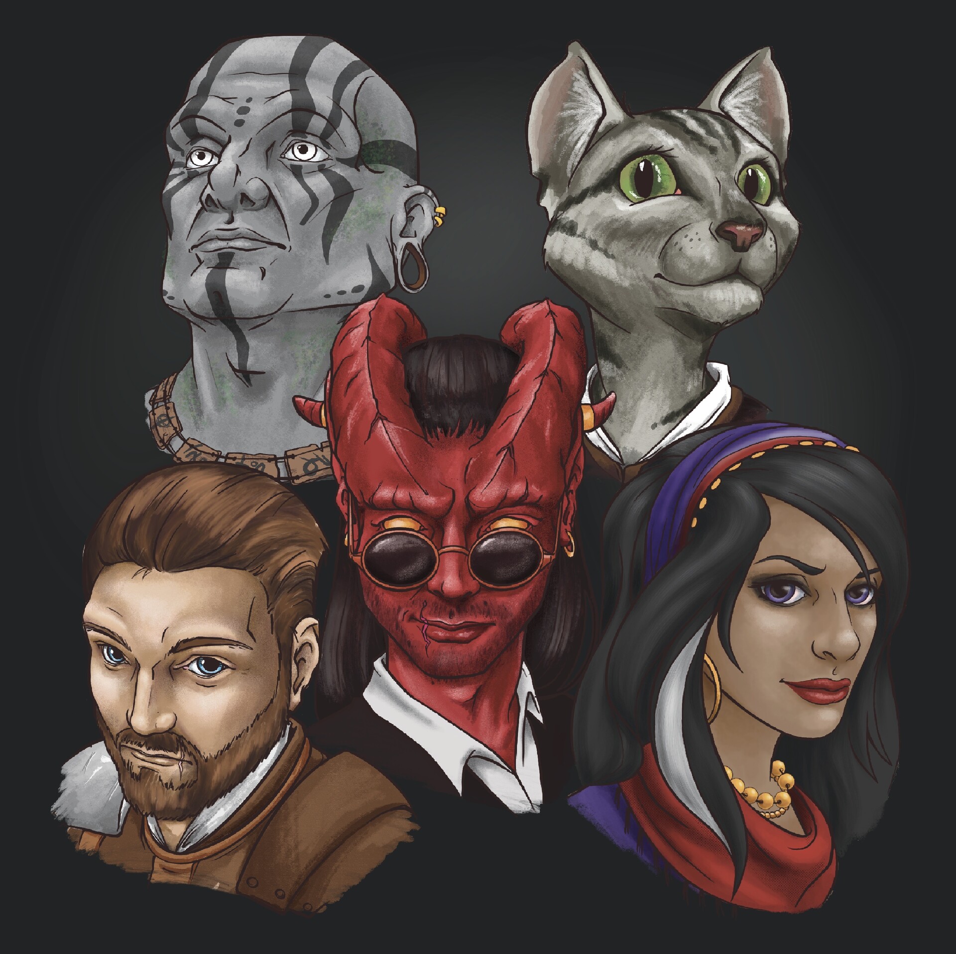 ArtStation - RPG team portraits