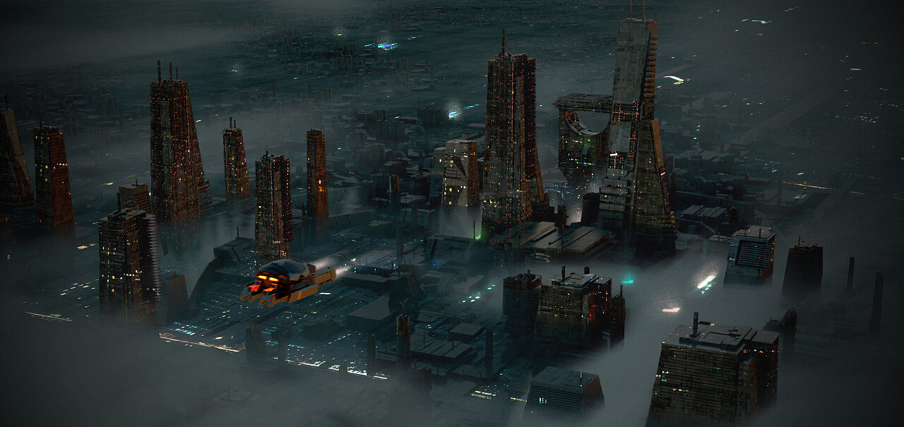 ArtStation - Cyberpunk environment concept art test with octane