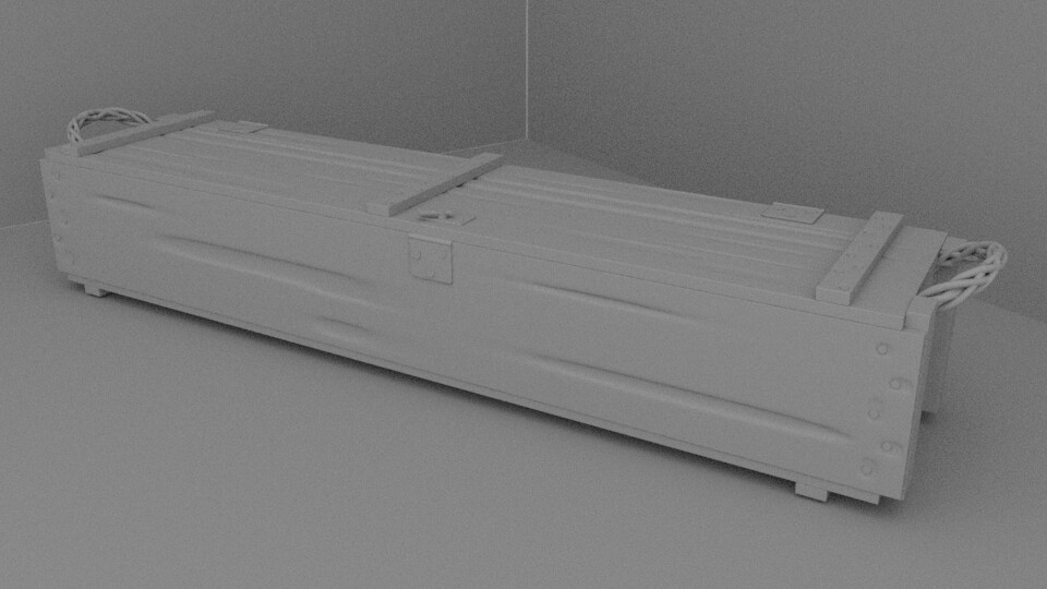 ArtStation - Crate Shaded Render & Wireframe