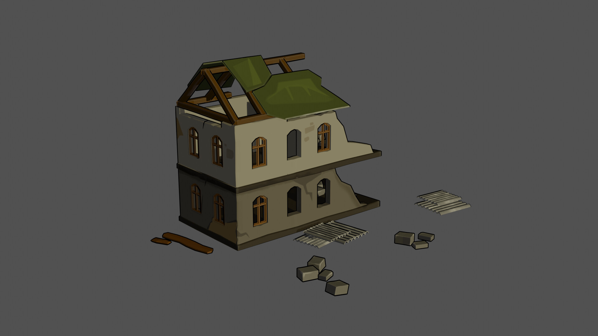 ArtStation - destroyed house