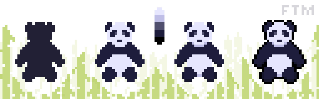 ArtStation - It's a panda time! (2D pixel character design)