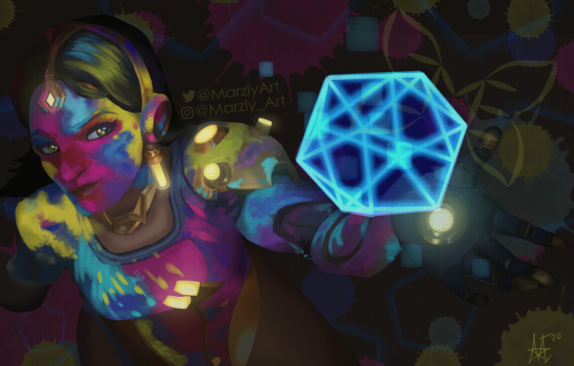 ArtStation - Symmetra Holi painting
