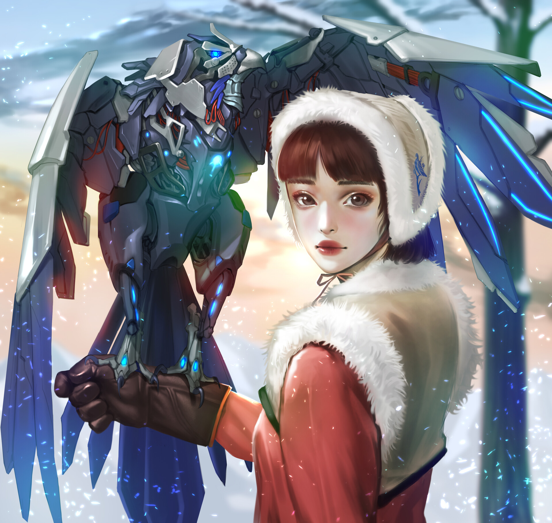 ArtStation - Cyberpunk Mechanized Hawk and Hunter