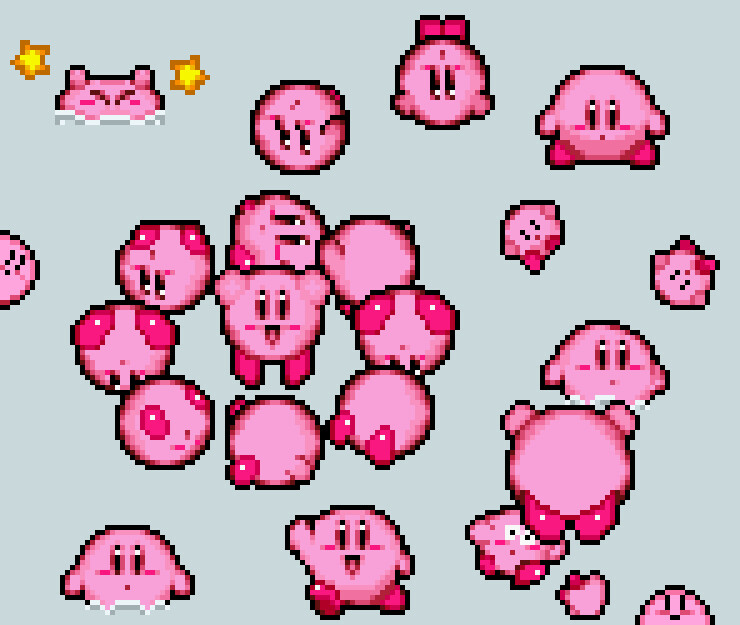 Sebastian Wallus - Kirby Tilt 'n' Tumble Sprites in a Super Star Ultra ...