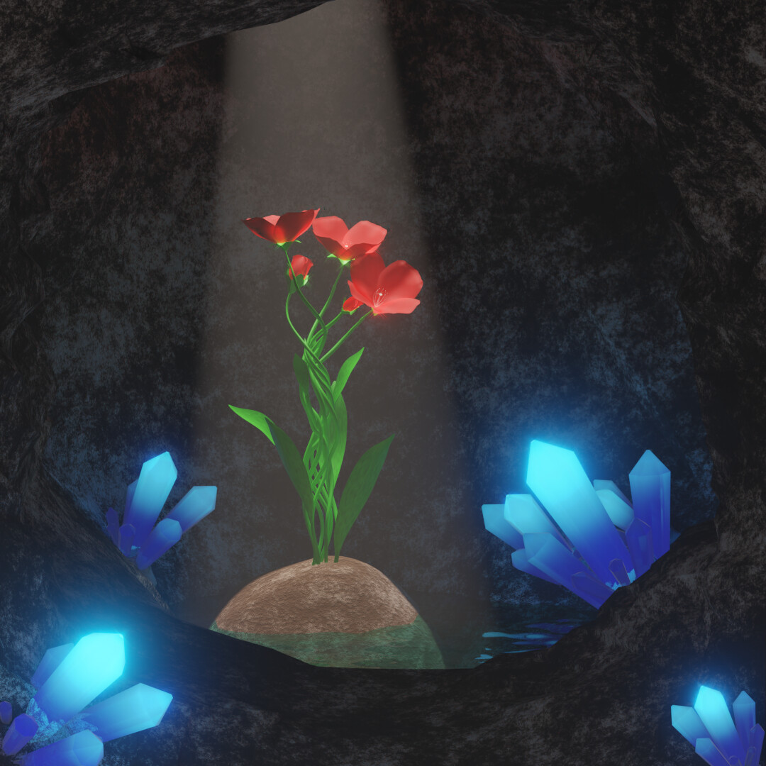 ArtStation - Flowers in the cave