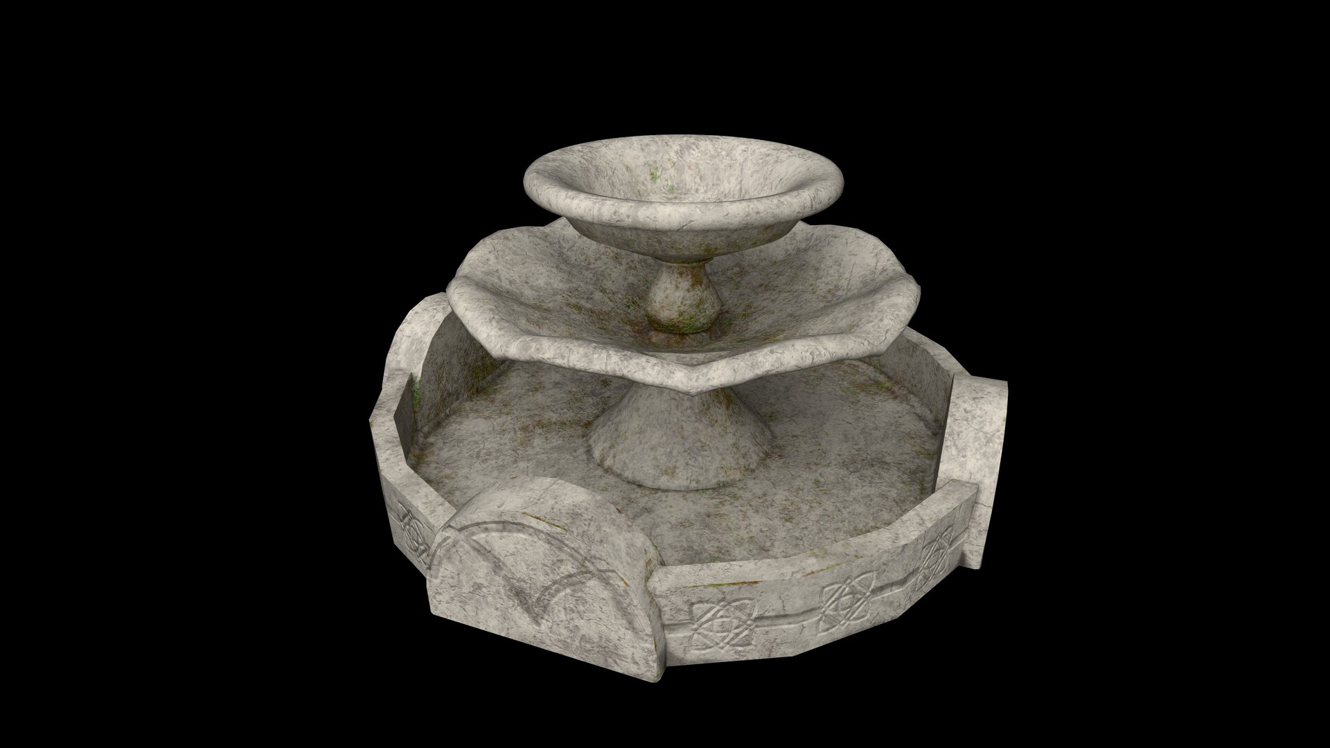 ArtStation - Stone Fountain (including WIP and wireframe snapshots)