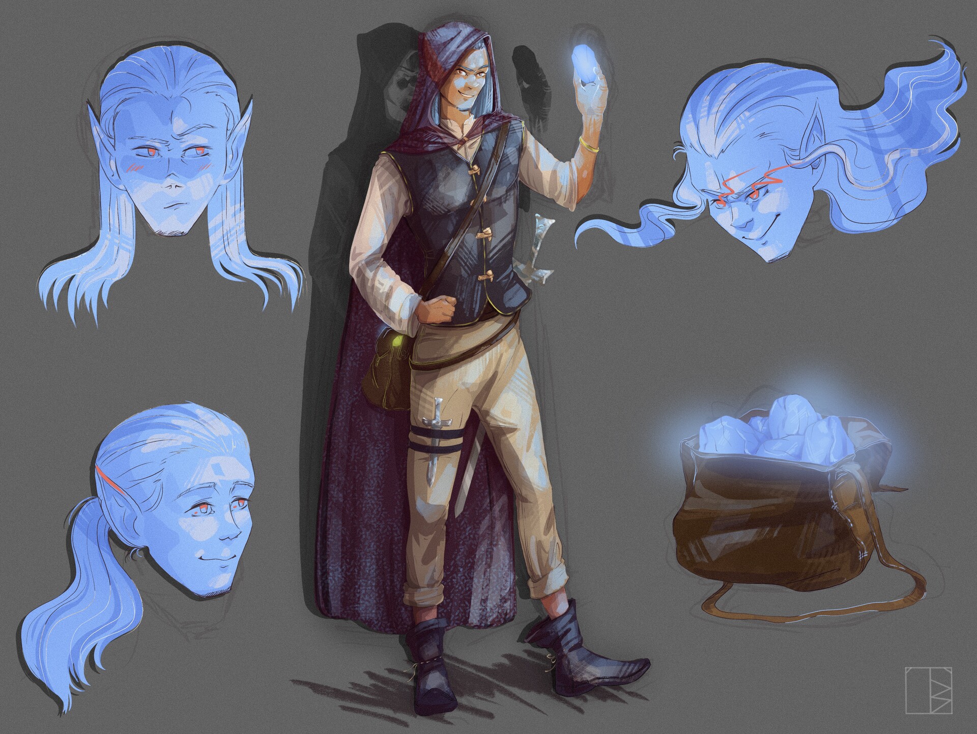 ArtStation - Sketch of Elf-rogue for game project (part 3)