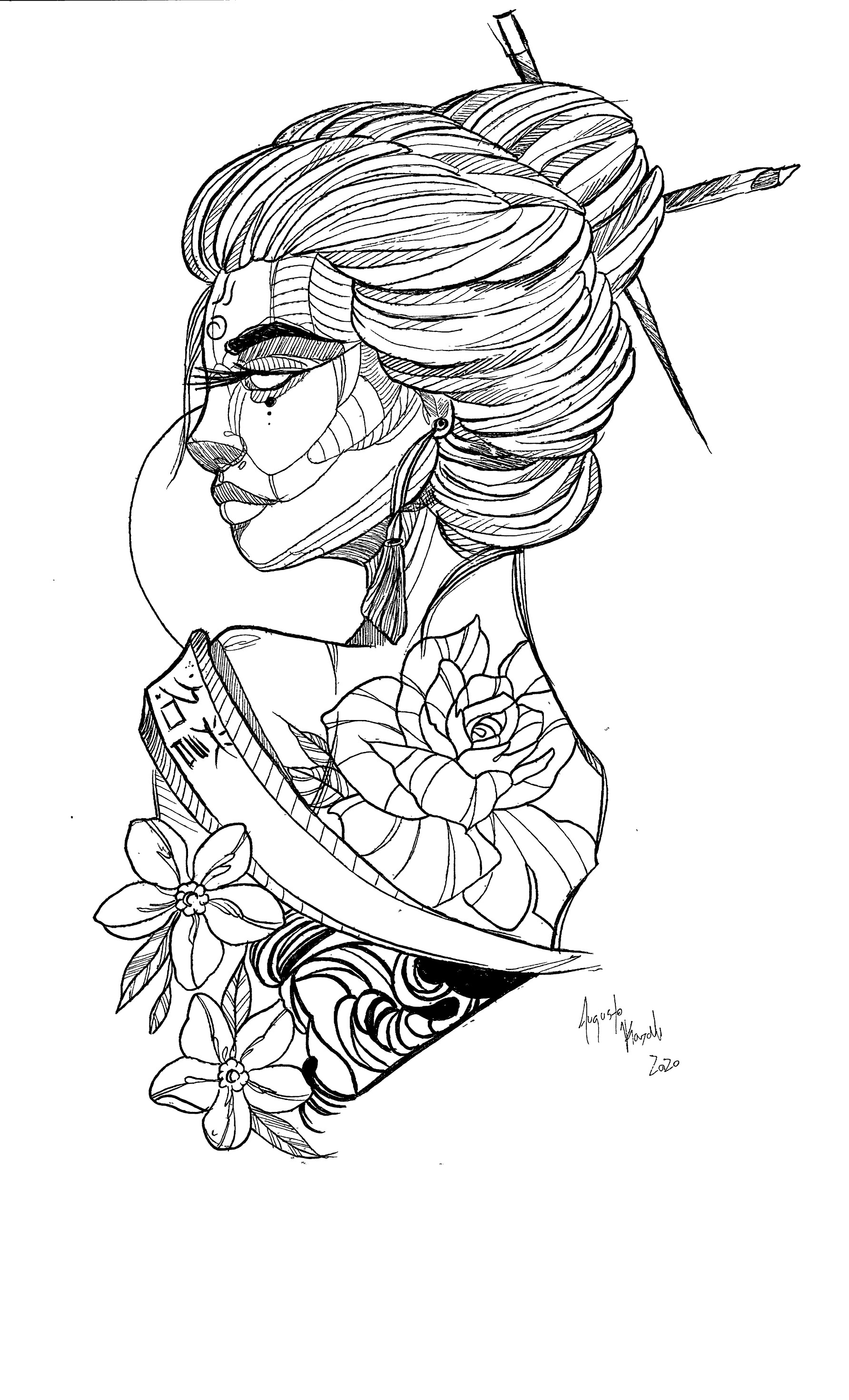 ArtStation - geisha ink