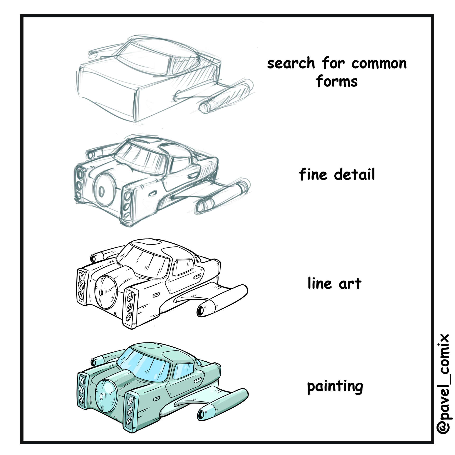 how to draw a jet car