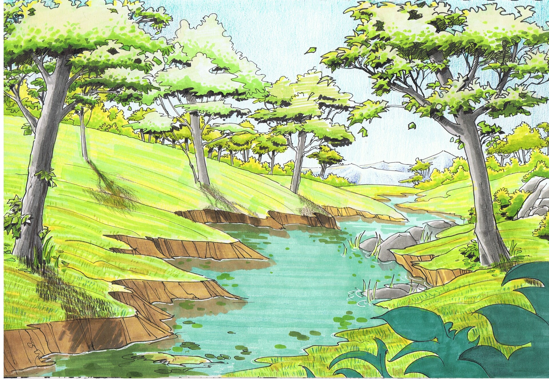 ArtStation - Daytime Forest Green