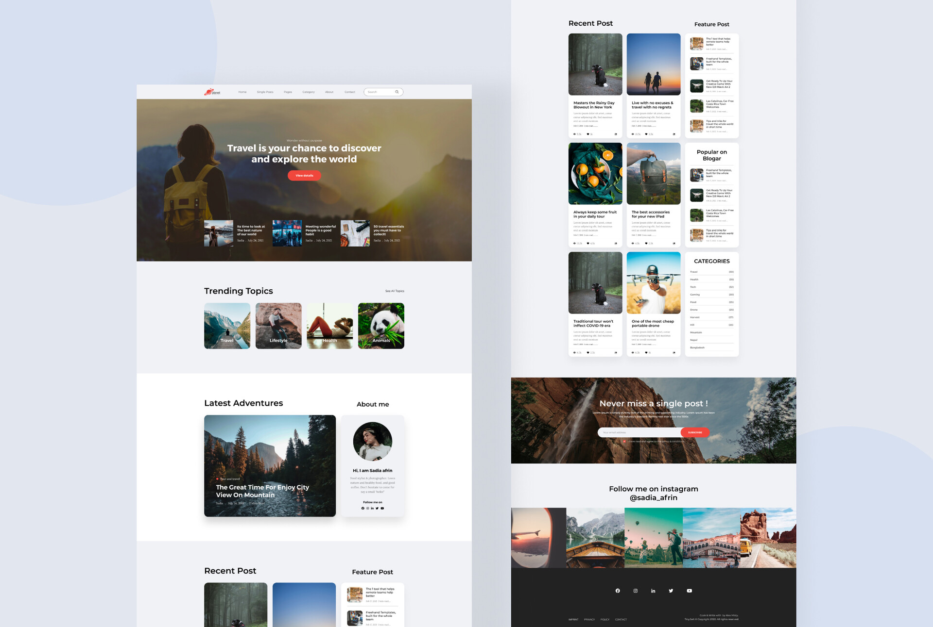 ArtStation - Website template user interface design for blog post