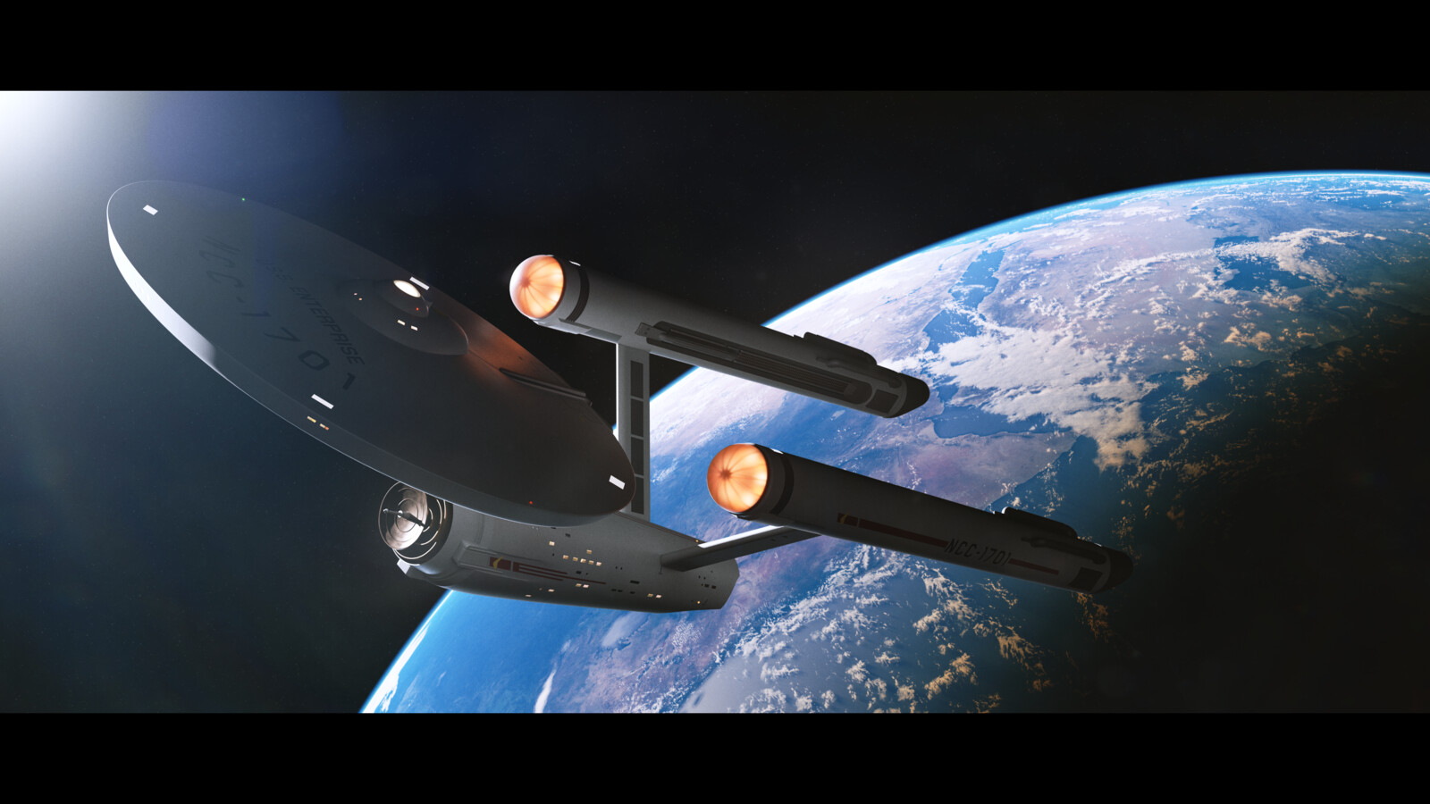 Lewis Niven - Enterprise Leaving Orbit