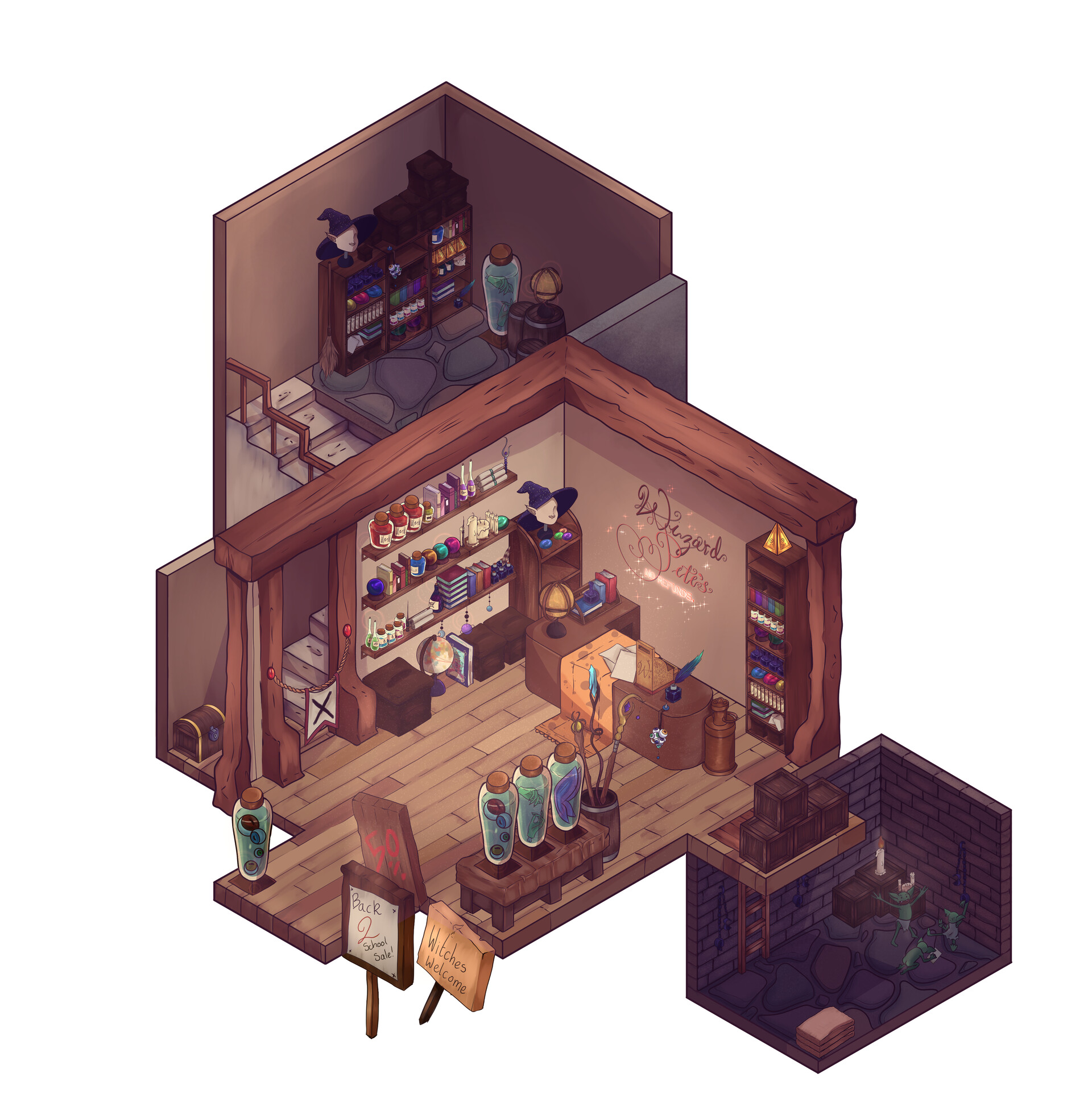 ArtStation - Wizard Pete's - an isometric study