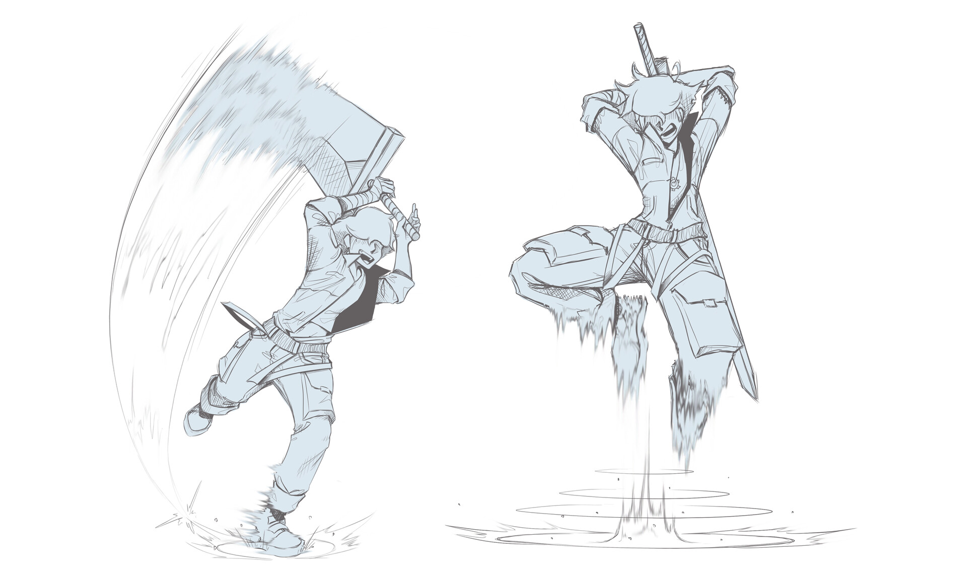 Female Action Poses Sword