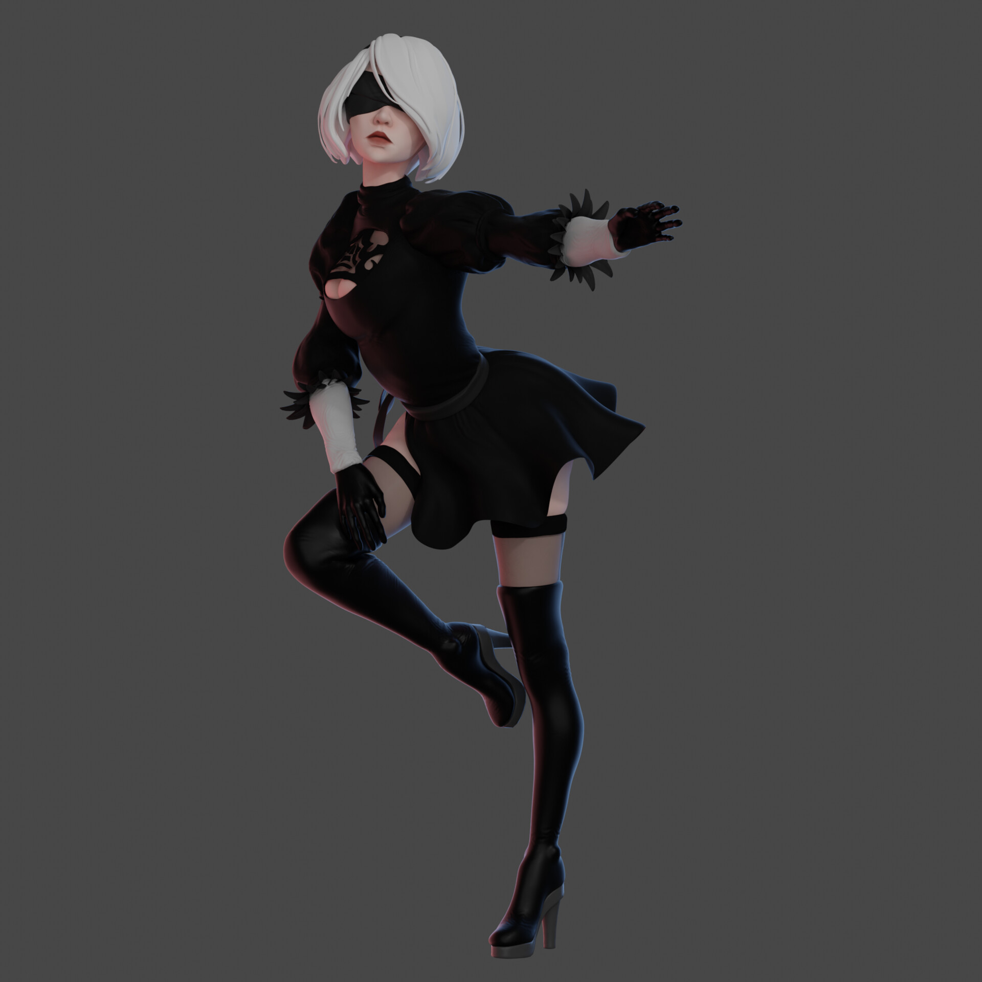 Katia Vasylenko - 2B stylized character fanart