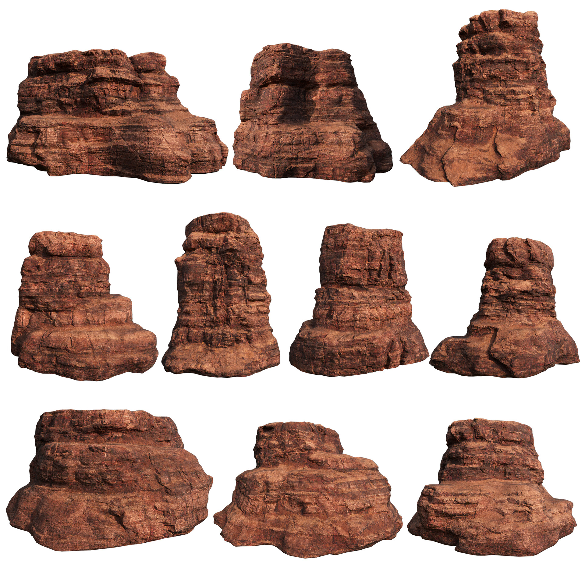 ArtStation - Low poly Sandstone Canyon Cliff 210223