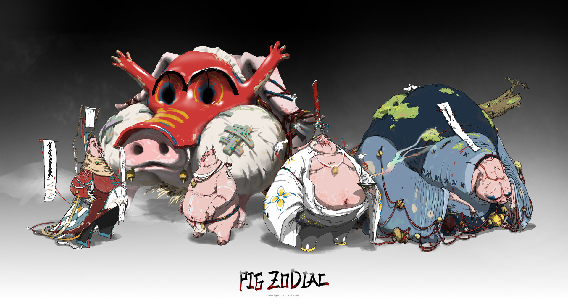 ArtStation - Pig zodiac design