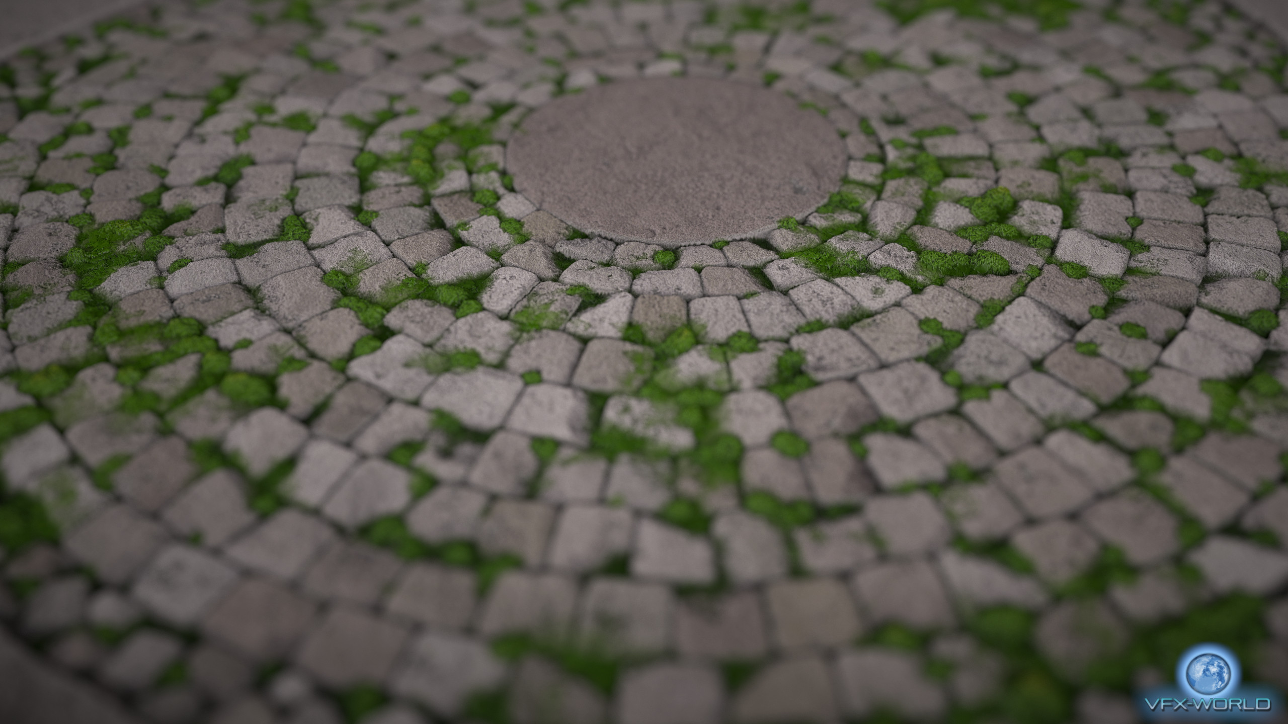 Daniel Badtke - Mossy radial cobblestone PBR material made with ...