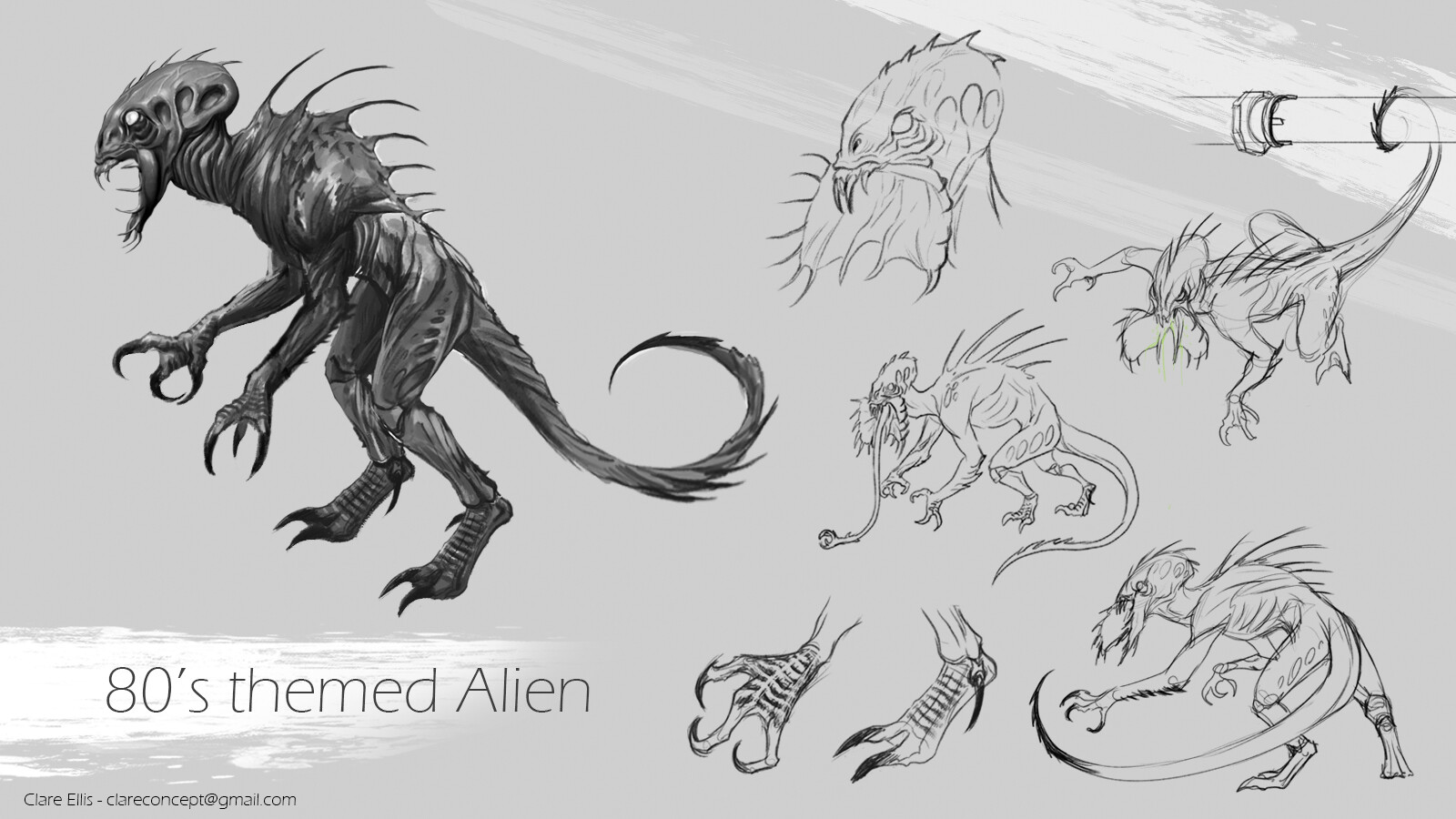 ArtStation - 80's themed Alien design
