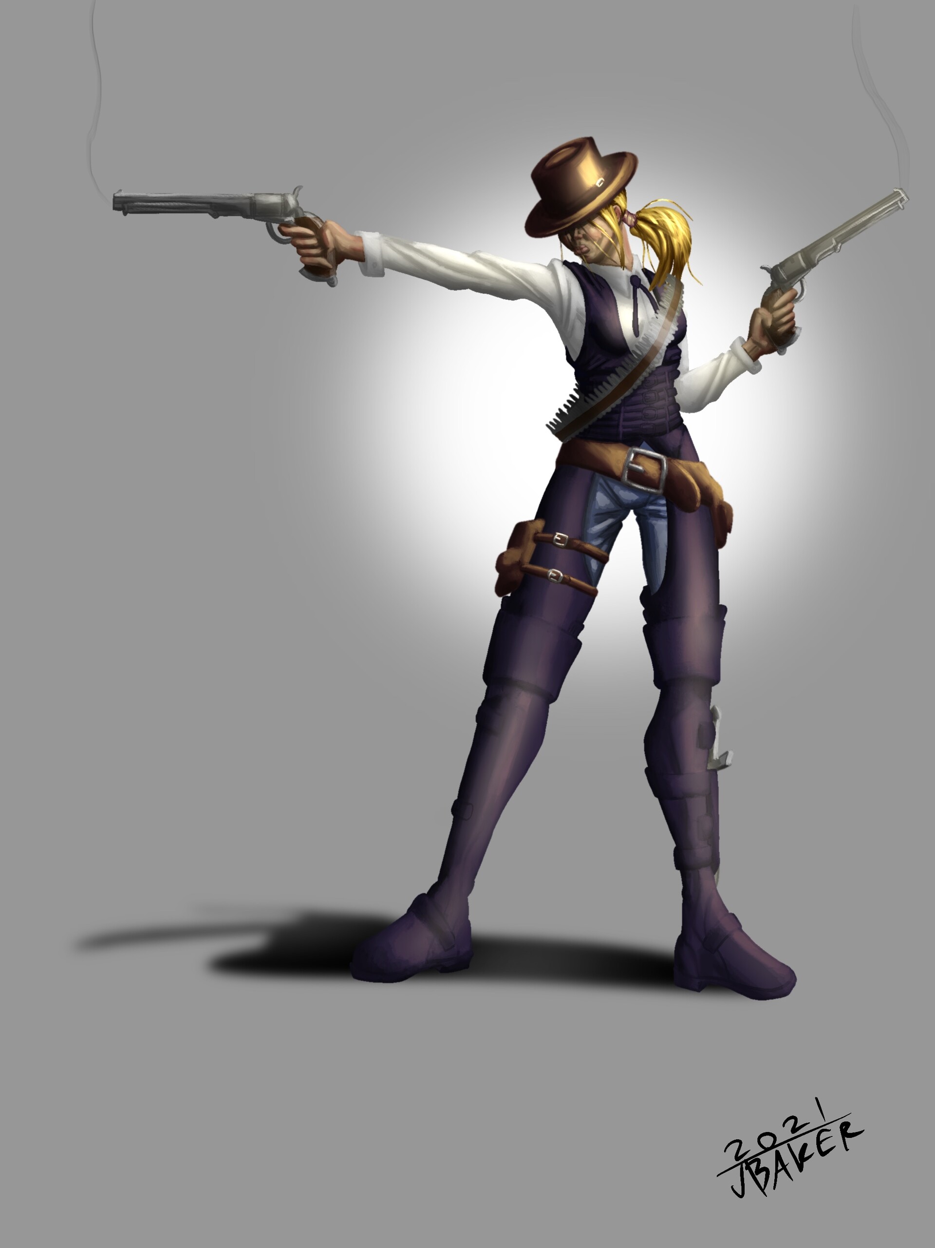 Jeff Baker - Badass gunslinger lady