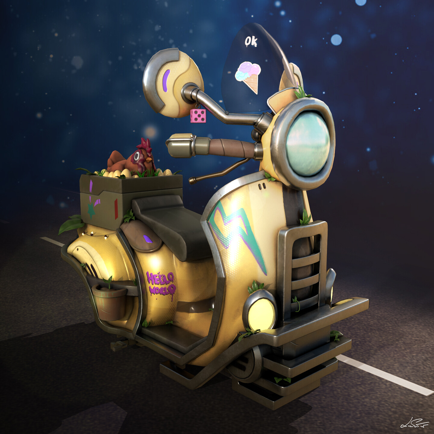 ArtStation - Flying Vespa