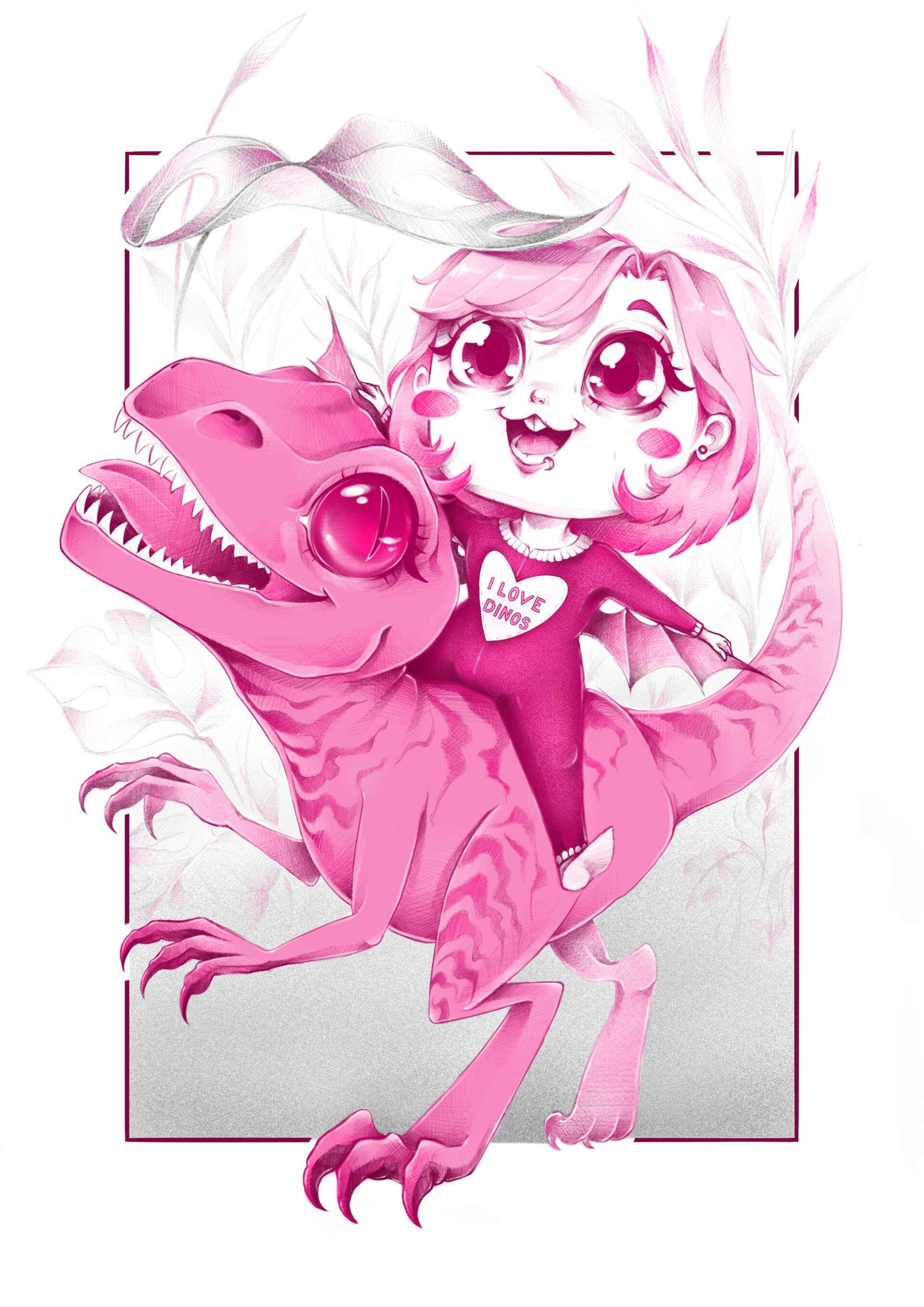 ArtStation - Pink Dinosaur Rider