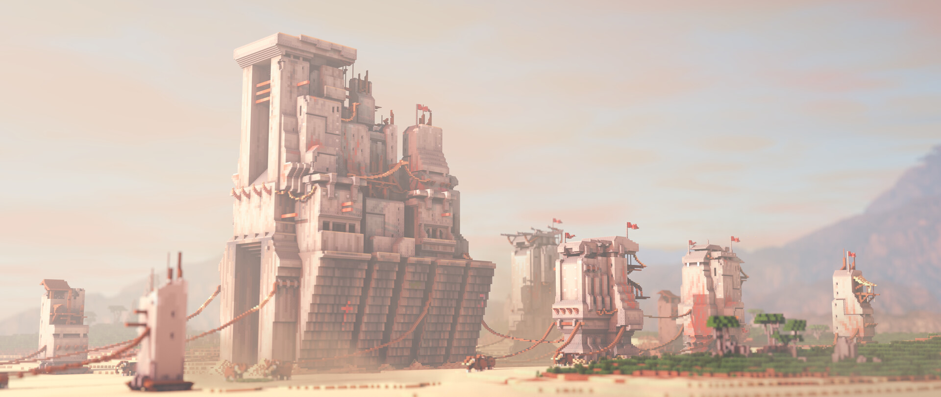 ArtStation - Brutalist Mortal Engines build in Minecraft.