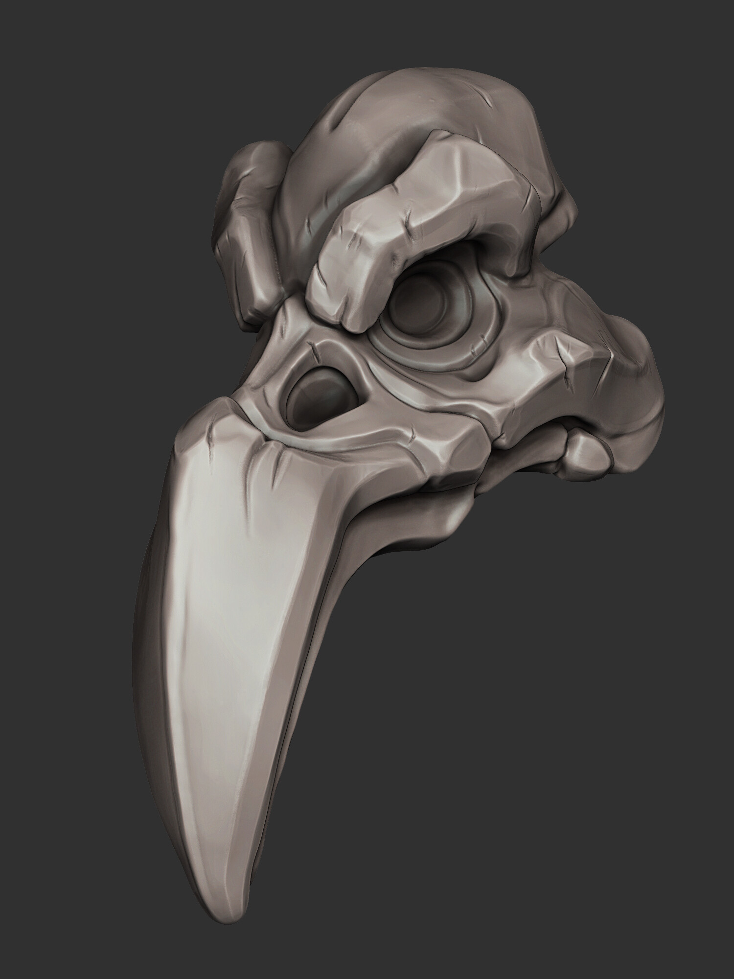 ArtStation - stylized raven skull