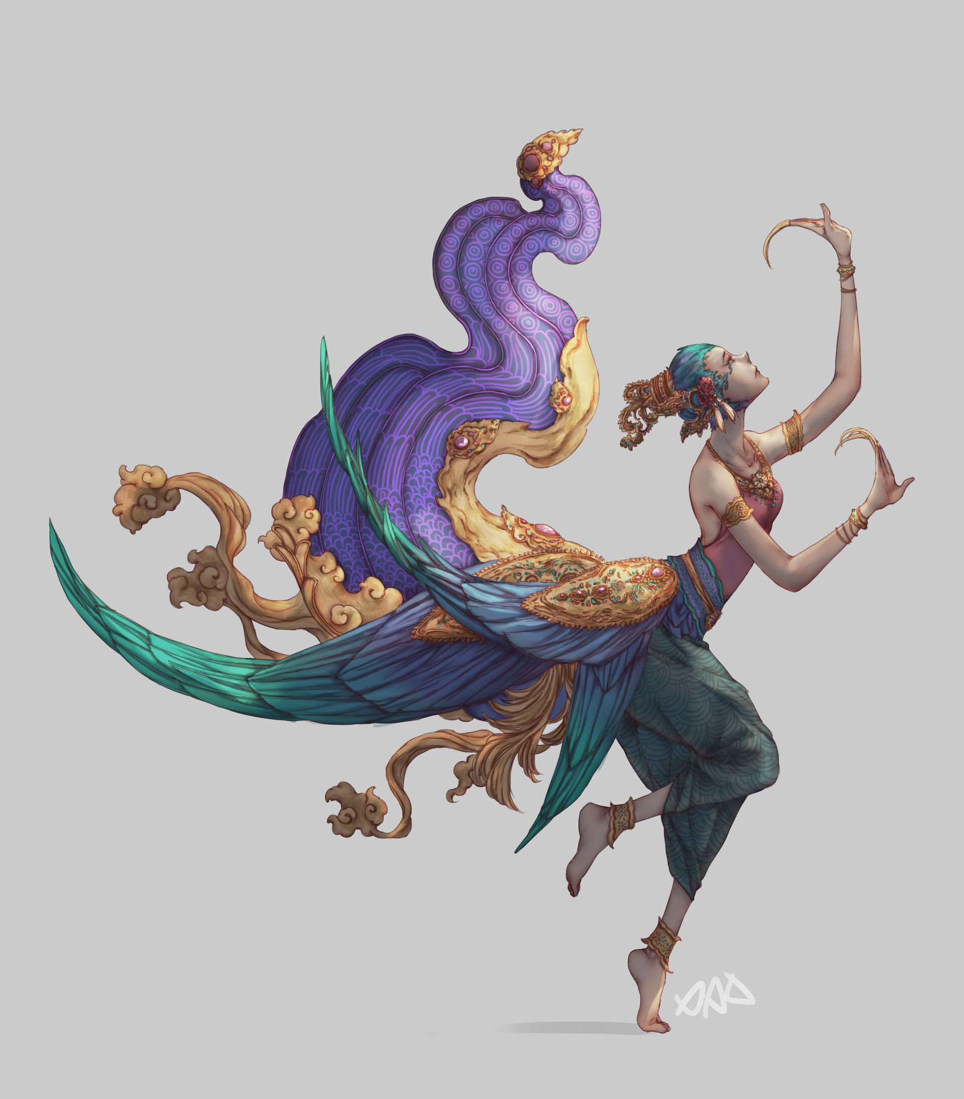 ArtStation - Manohra Kinnaree Thai Dancer