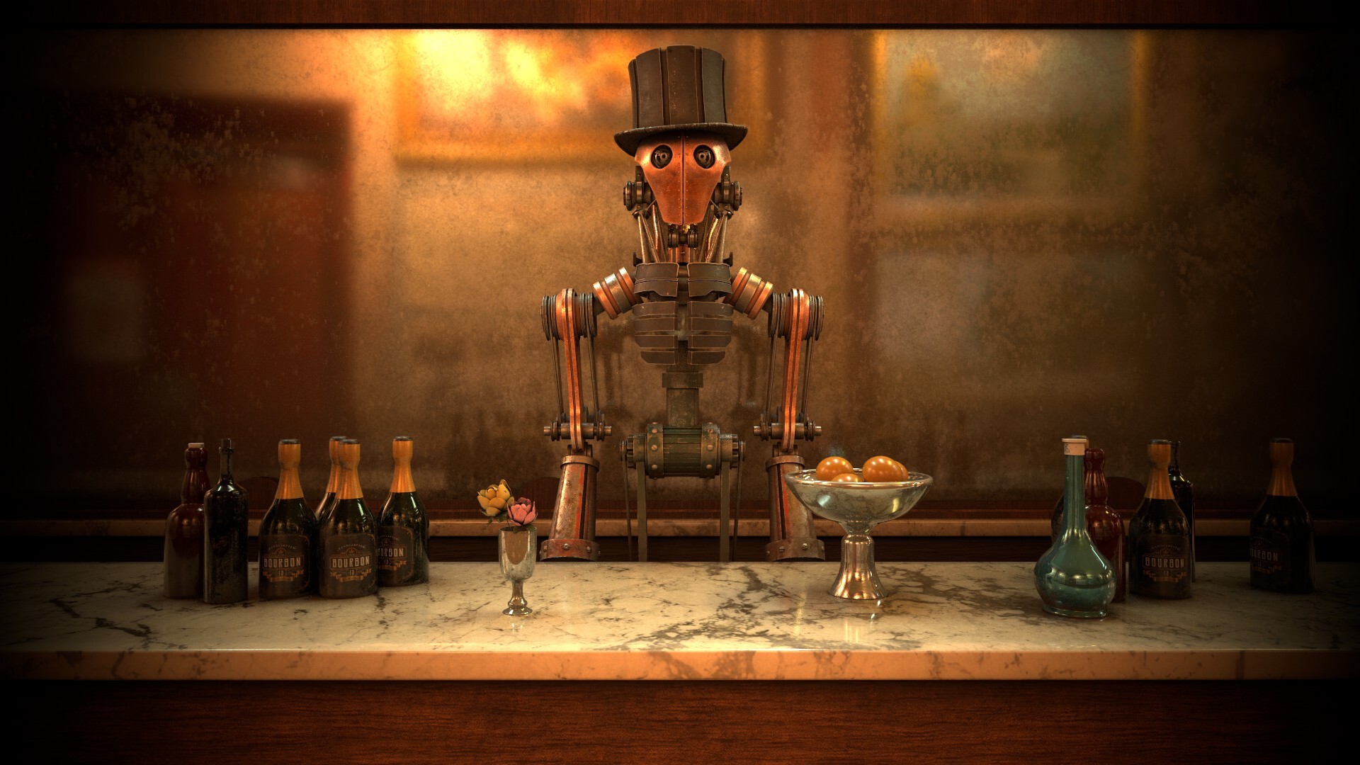 Steampunk Bartender by Michał Piotrowski : r/ImaginarySteampunk