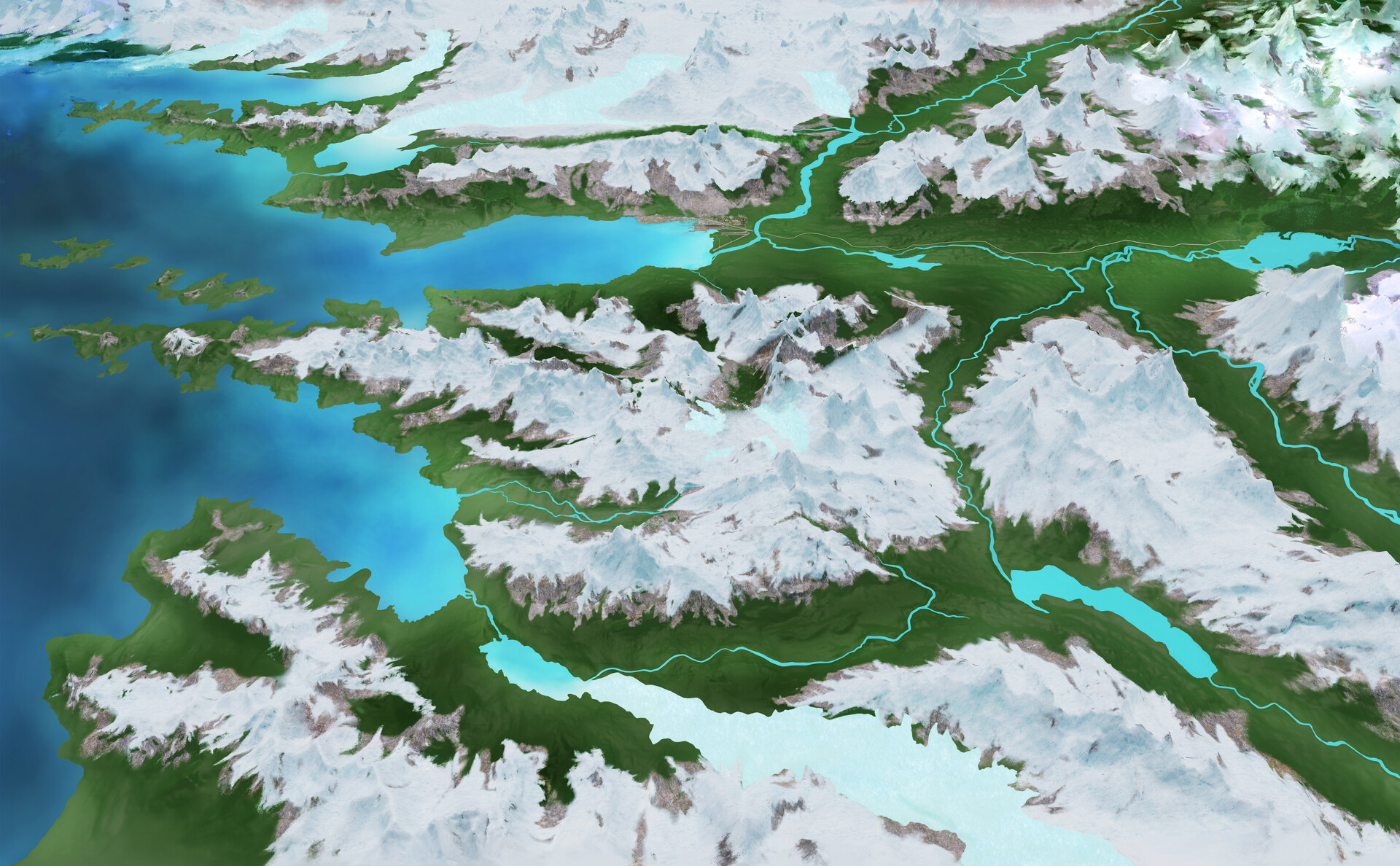 Tarık Kaplan - 3D Alaska Glaciers Map
