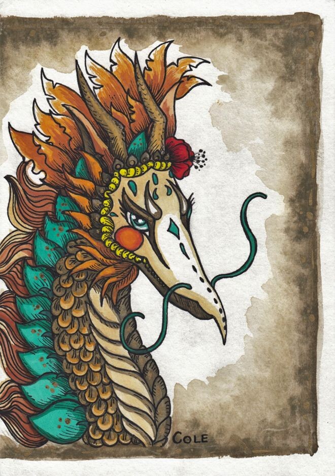 ArtStation - Inktober, dragon