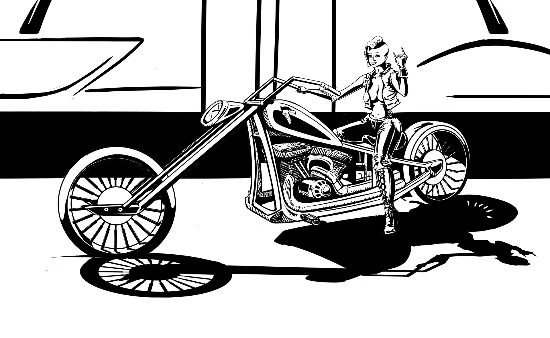 ArtStation - Street of Soul , chopper girl.