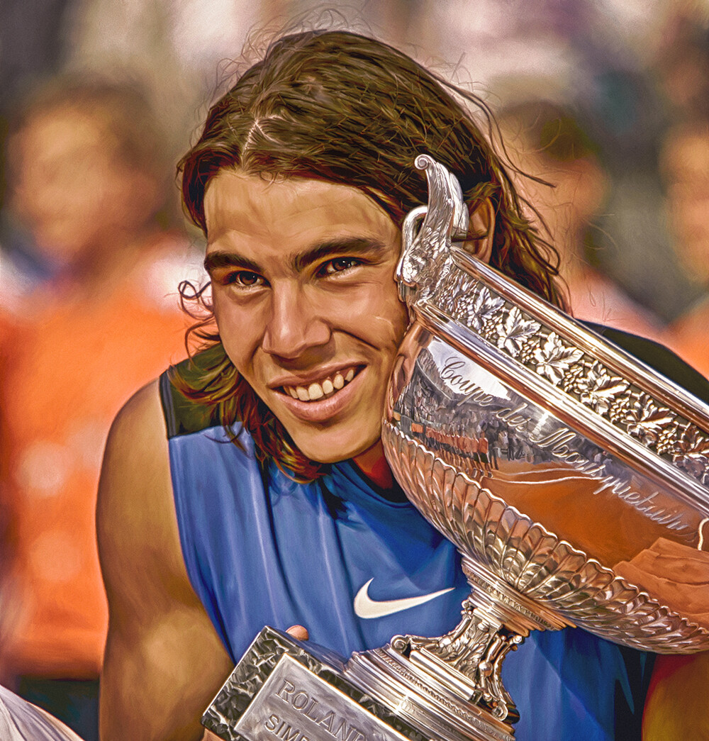 Sam Brannan - Young Rafa Nadal with Roland Garros Cup. Exclusive ...