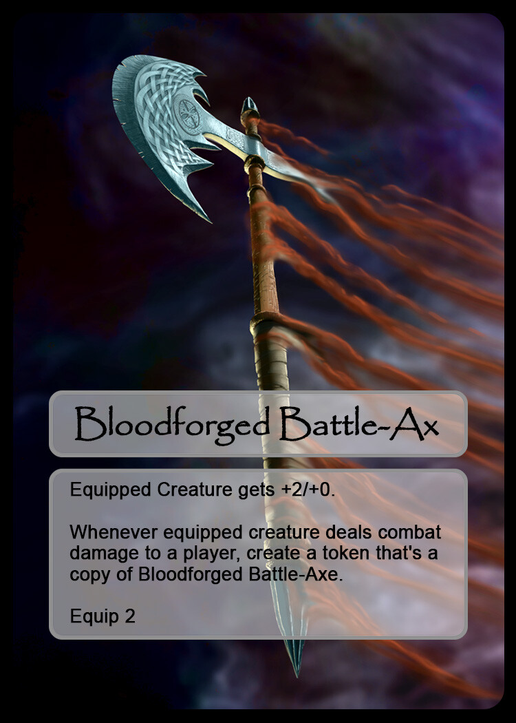 Lew Fraga - Bloodforged Battle-Axe MtG Fan Token