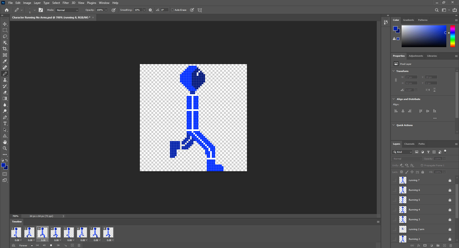 ArtStation - pixel running animation