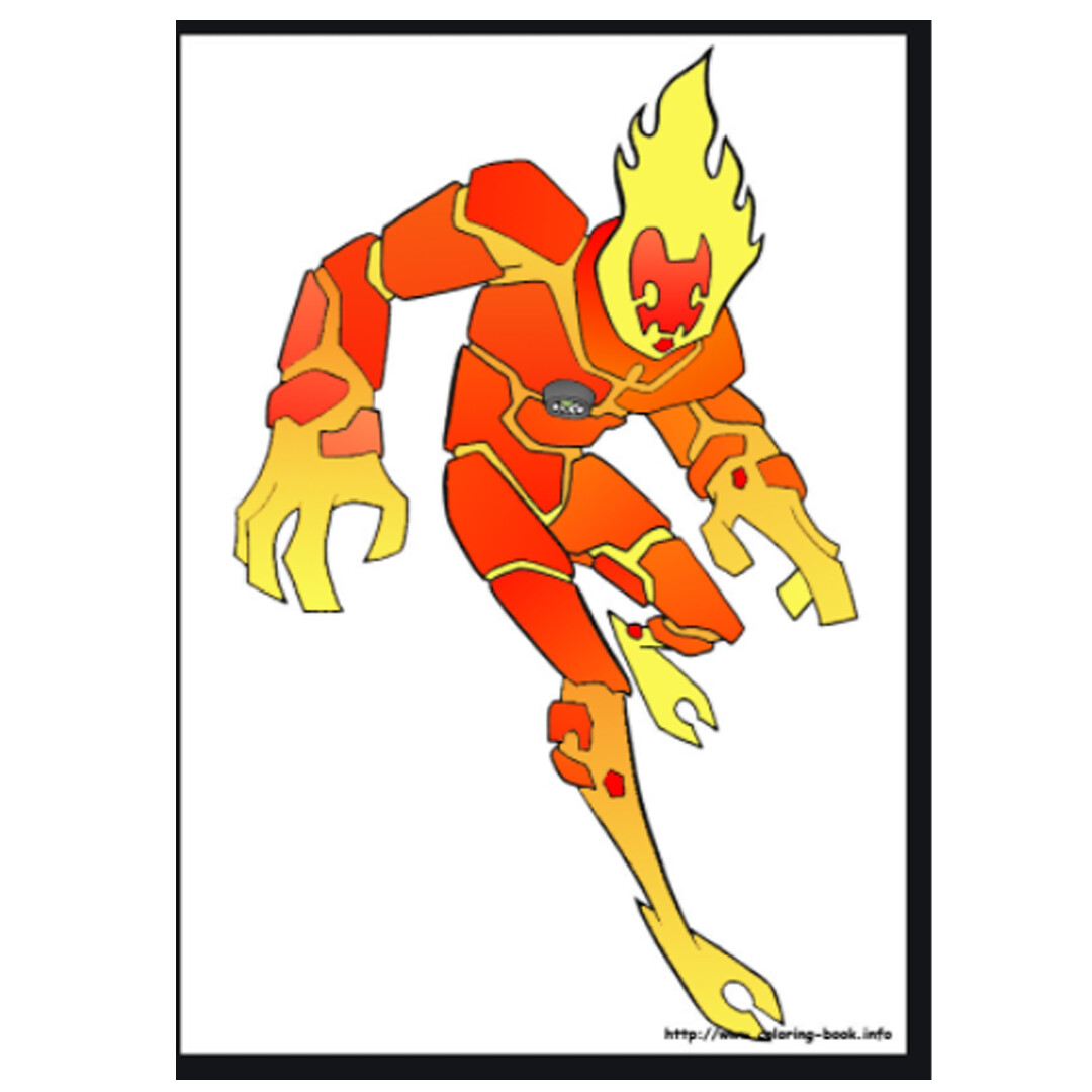 Ben 10 Aliens Heatblast Drawing