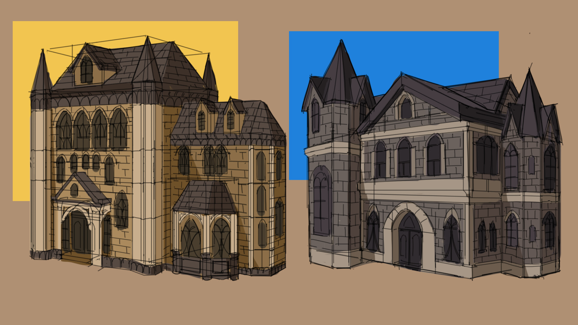 how to draw victorian buildings